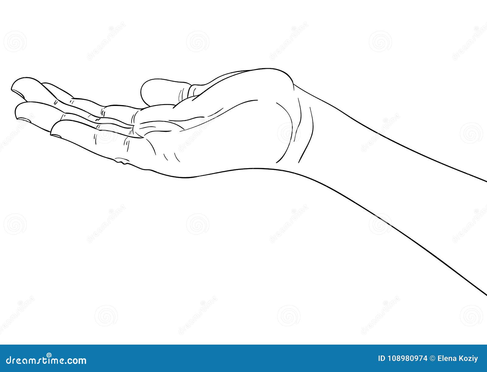 Brazo Extendido Con La Palma Para Arriba Ilustración del Vector ...