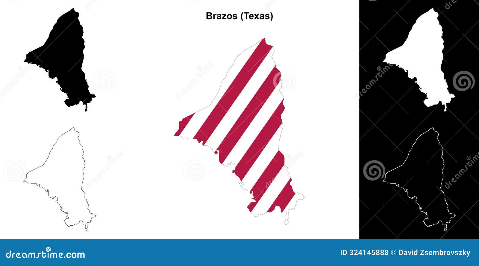 Map Of Brazos County In Texas State On White Background. Single County ...