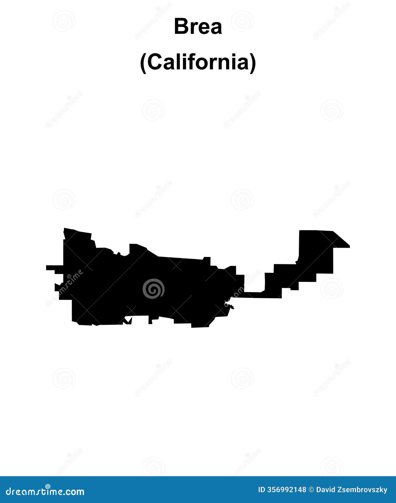 Brea outline map stock vector. Illustration of cartography - 356992148