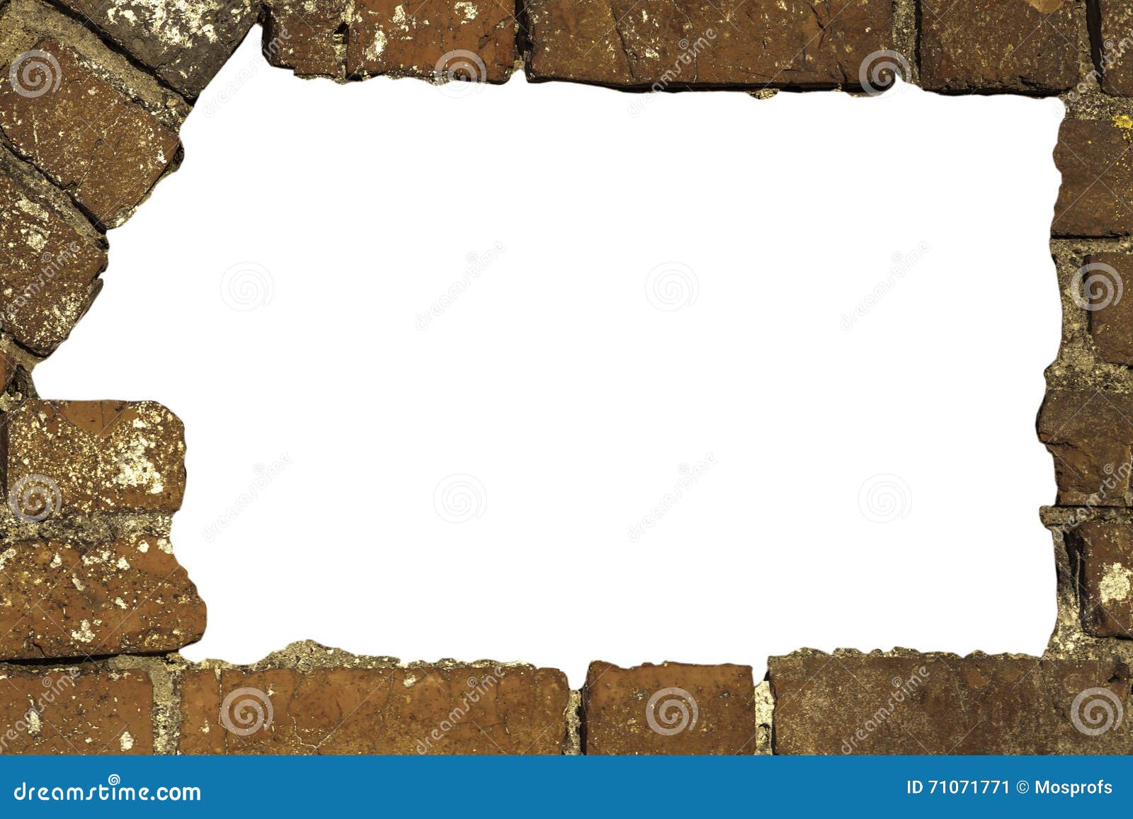 Breach in brick wall stock image. Image of laying, wall - 71071771