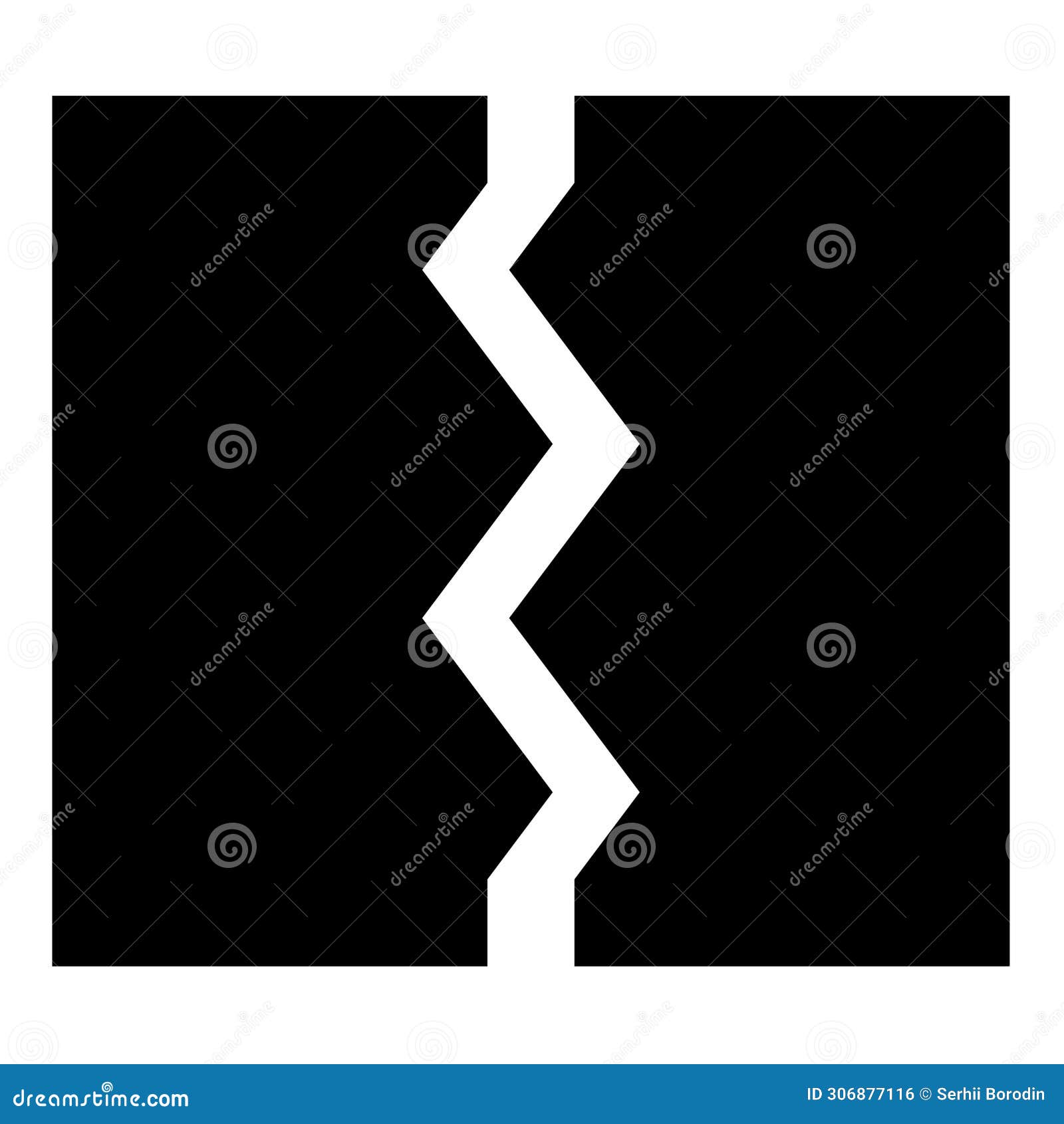 Breach Broken Torn Tear Object Document Icon Black Color Vector ...