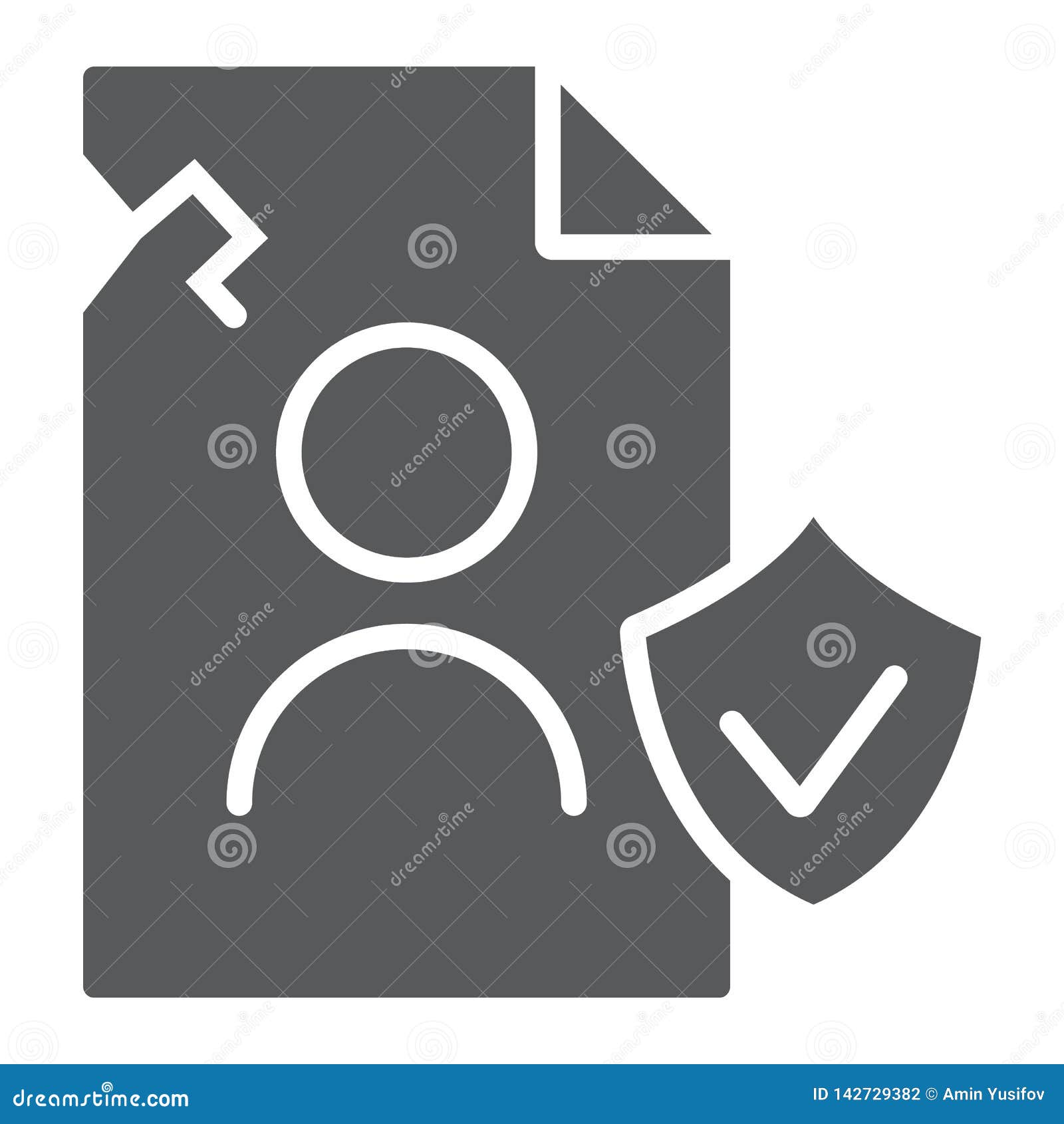 Breach Personall Data Glyph Icon, Private and Protect, Privacy Breach ...