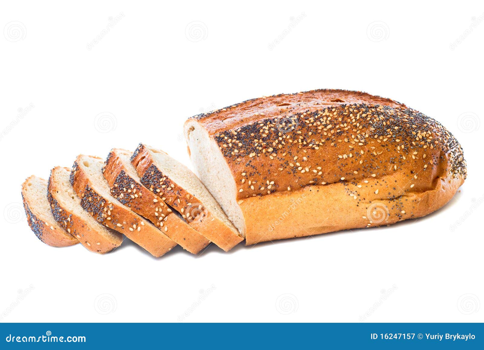 Bread stock image. Image of isolated, poppyseed, chunk - 16247157