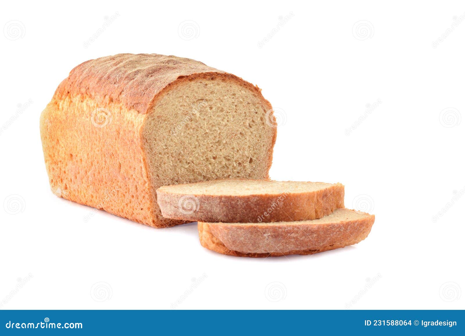 Wheat Bread Cutted in To Slices Stock Photo - Image of meal, white ...