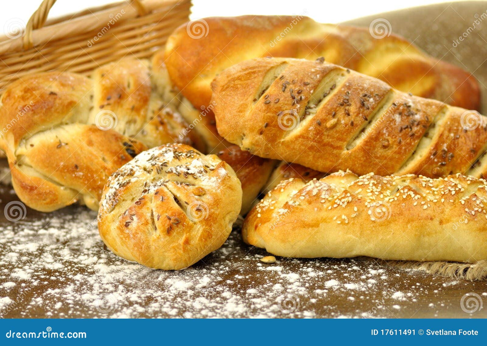 Bread assortment stock image. Image of pastry, white - 17611491