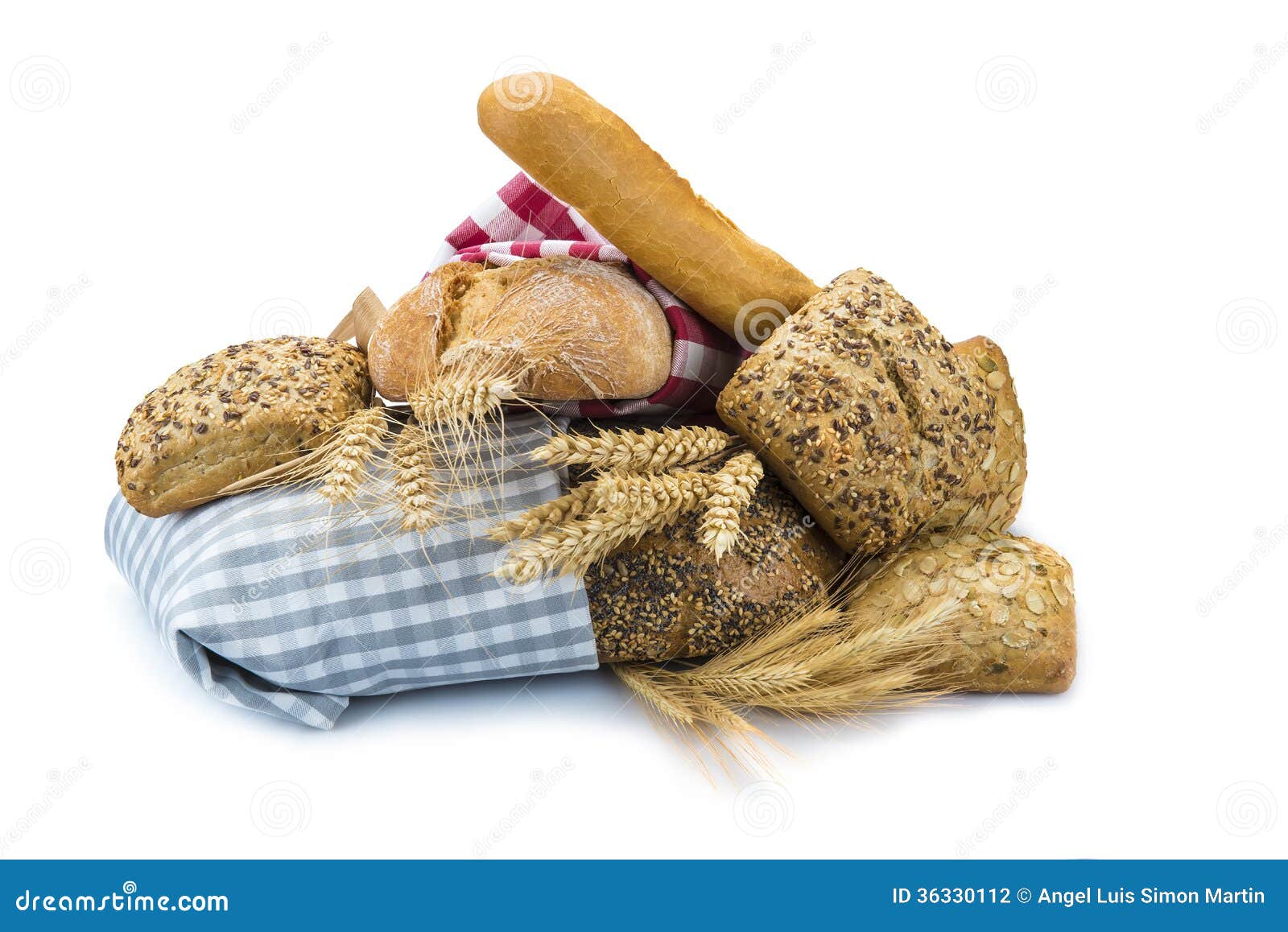Bread Assortment on a White Background Stock Photo - Image of ...