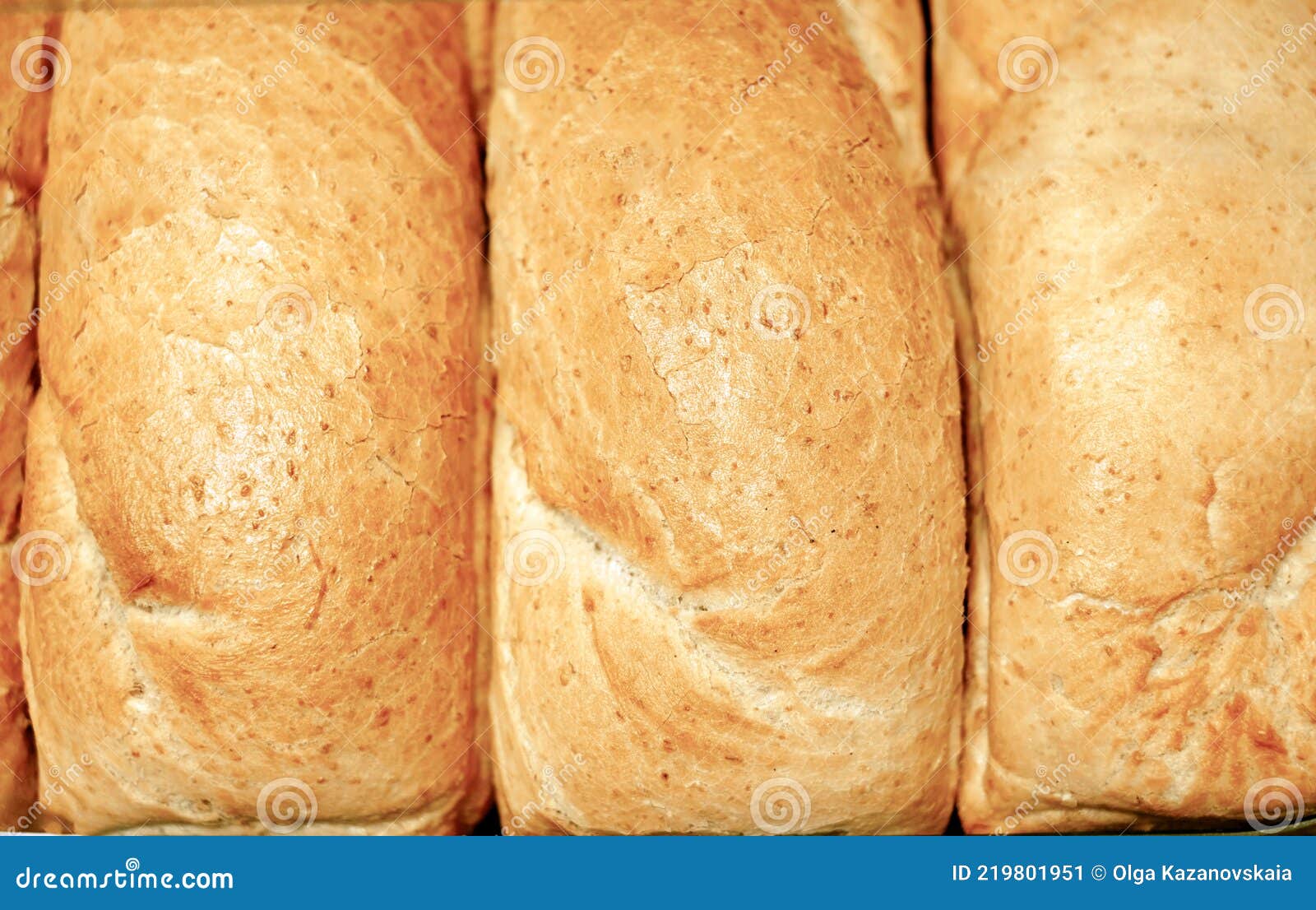 Bread Background, Top View of White Loaves Stock Image - Image of ...