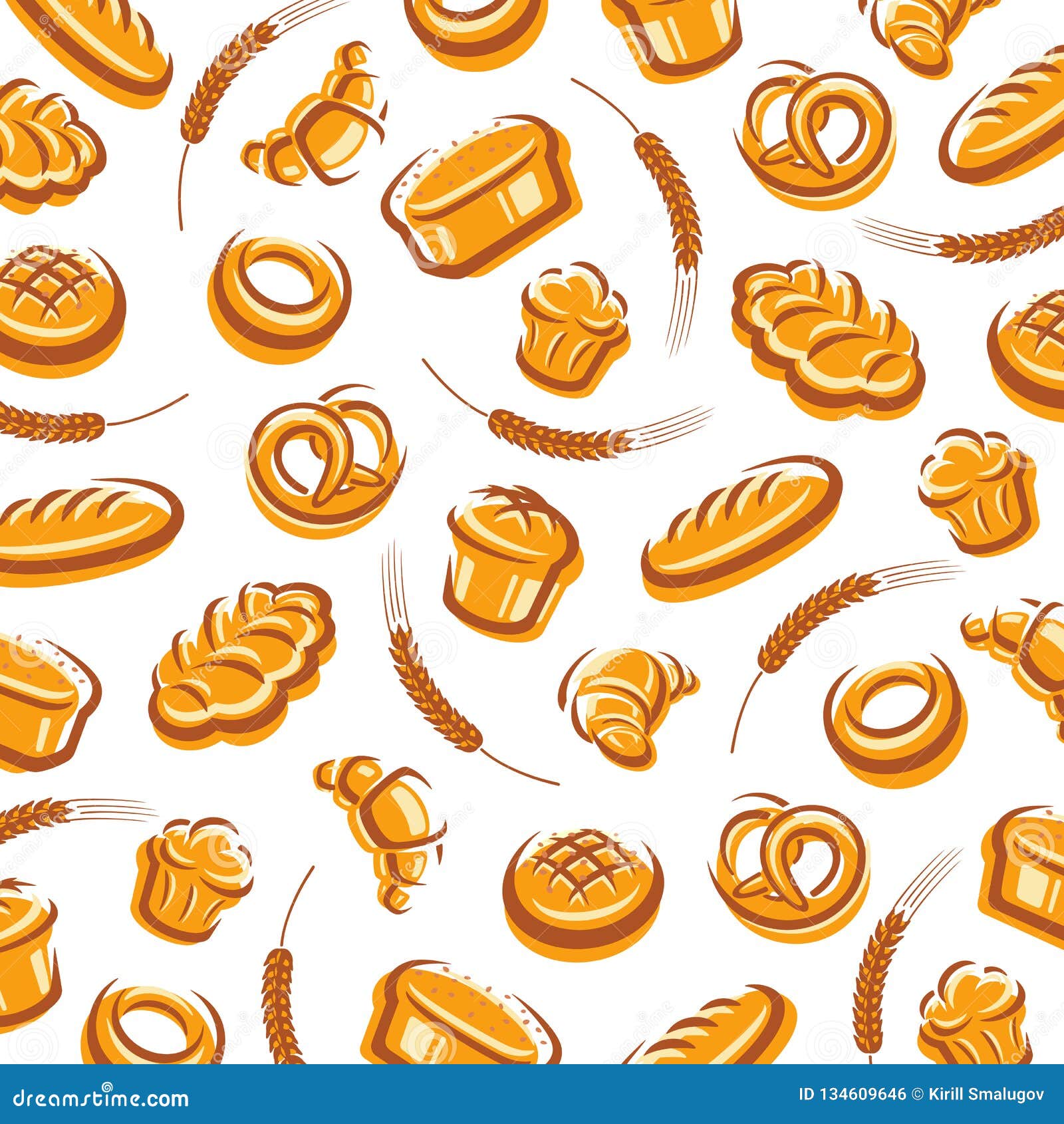 Bread Background Vector Illustration | CartoonDealer.com #44127598