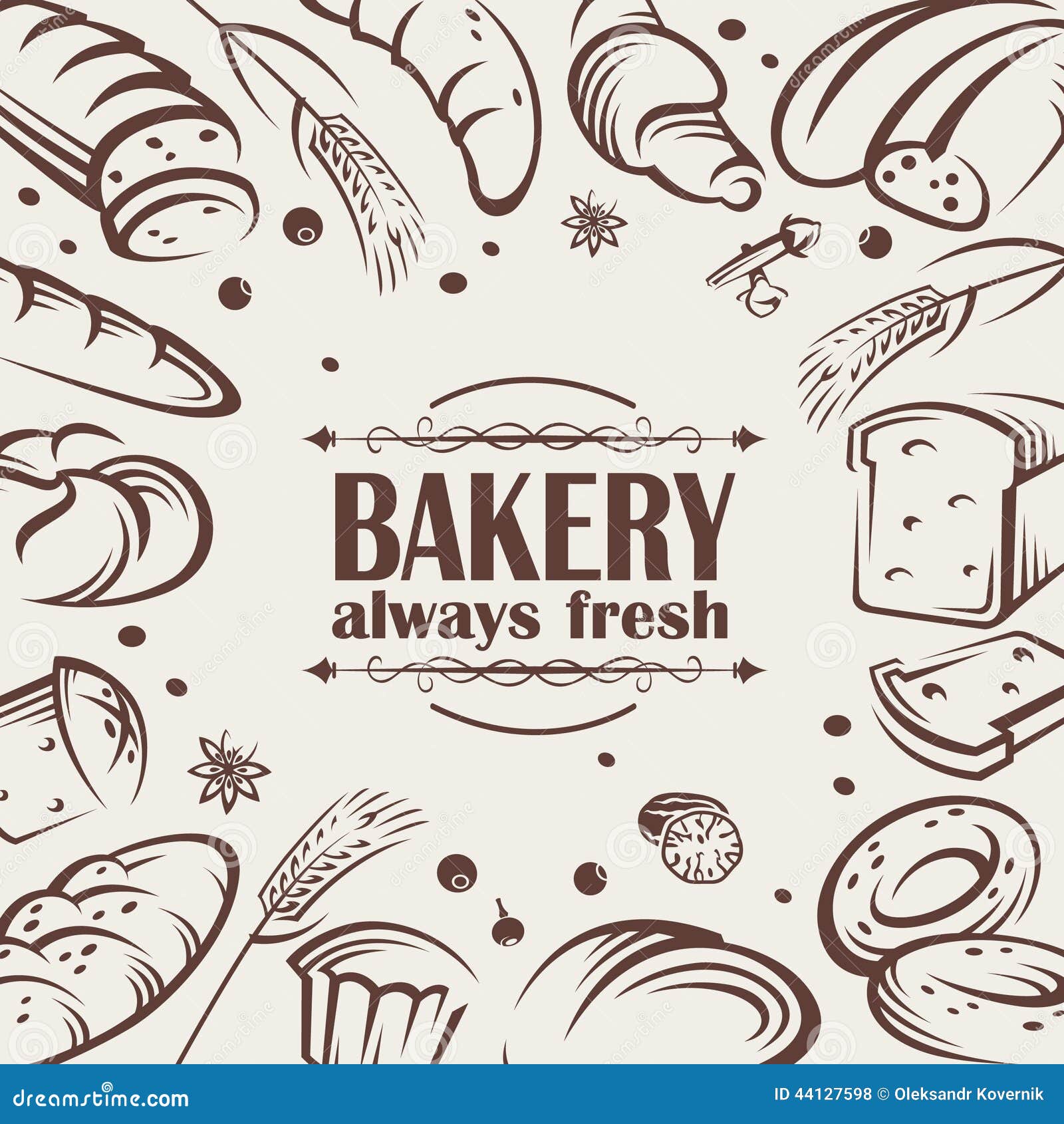 Bread Background Vector Illustration | CartoonDealer.com #44127598