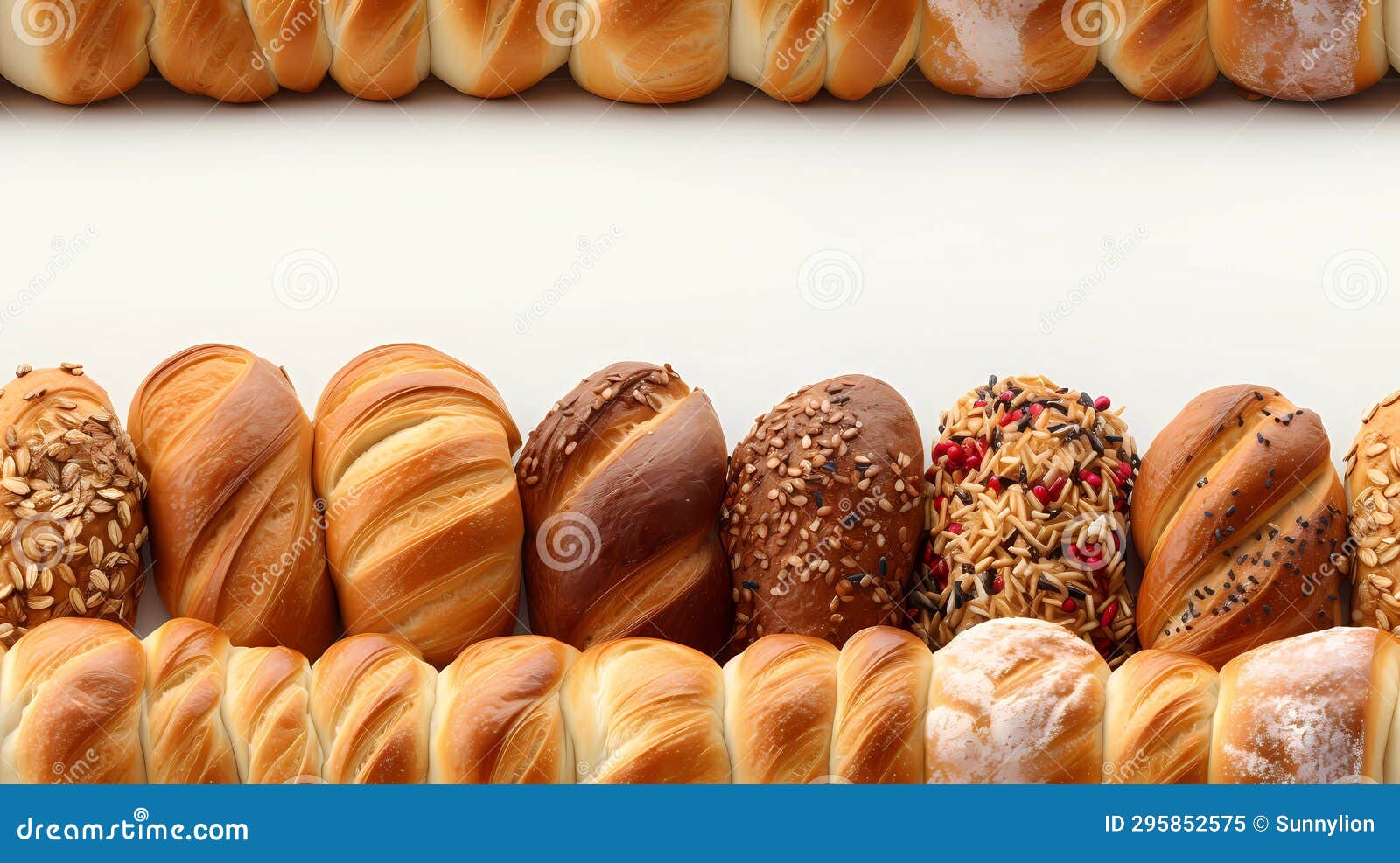 Bread, Baguette Seamless Pattern, Realistic Illustration. Empty Space ...