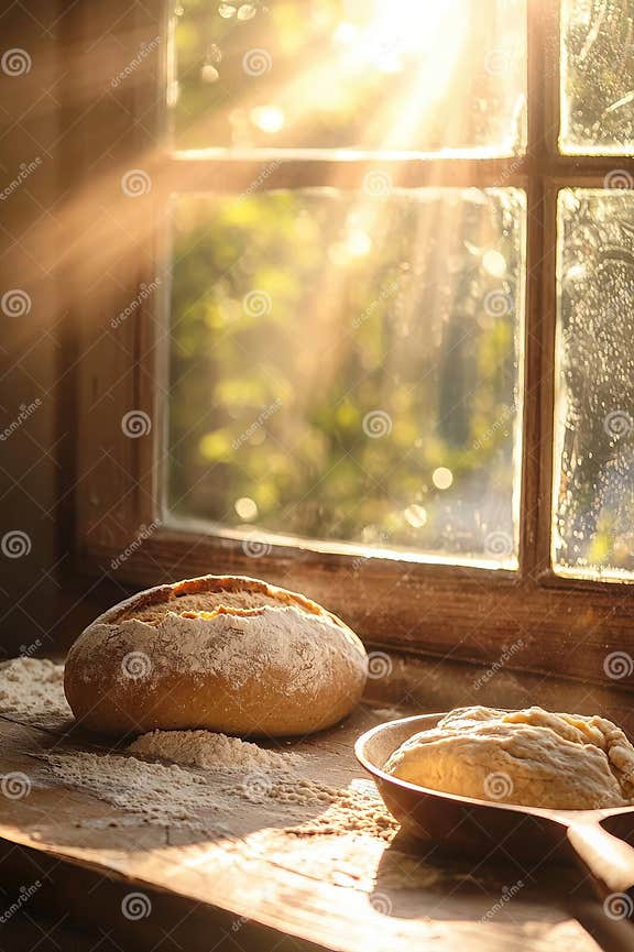 Bread is Baked on the Table. Selective Focus Stock Image - Image of ...