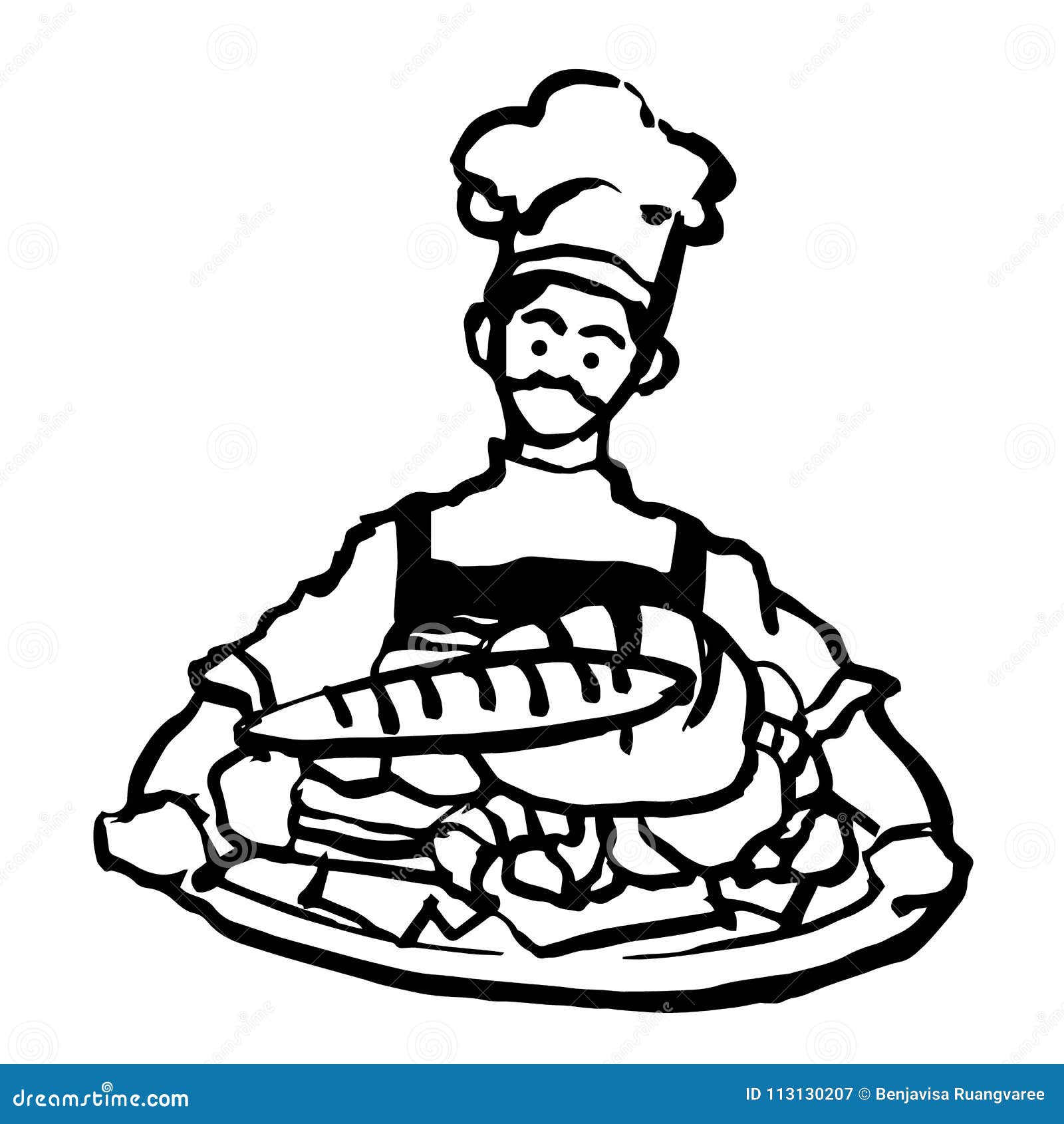 Bakery Chef Man with Breads Vector Illustration Design Stock Vector ...