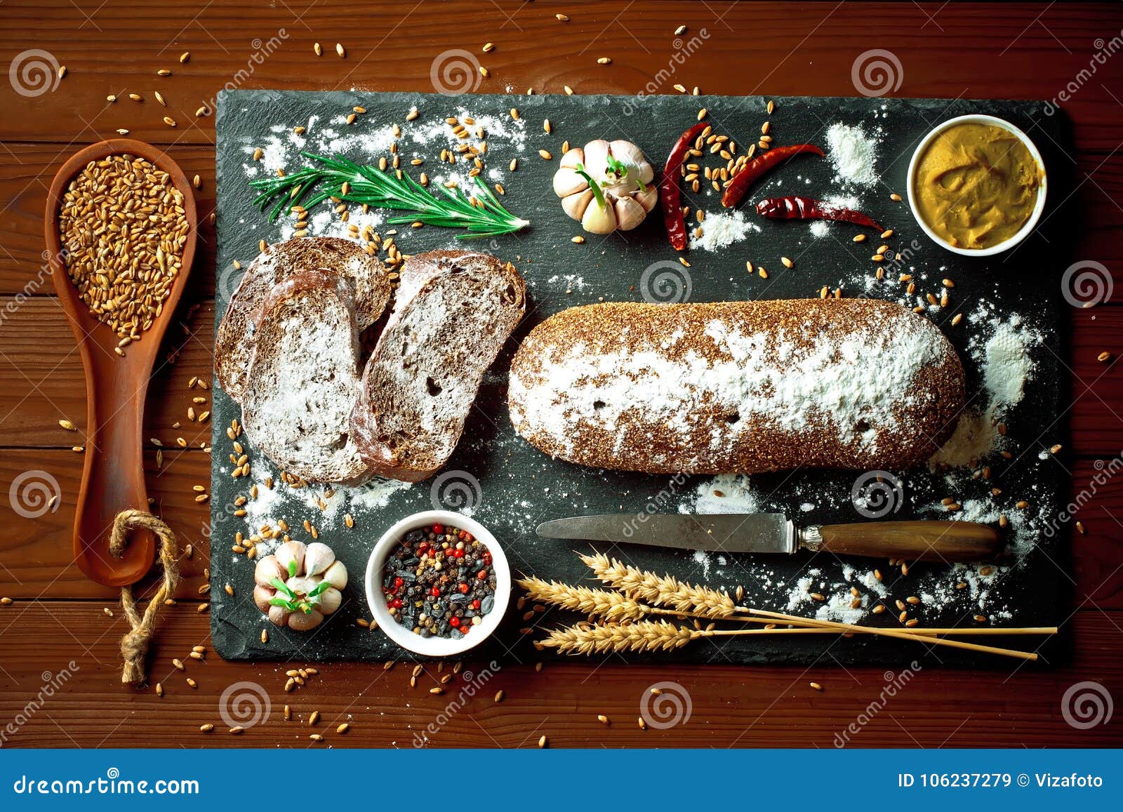 Bread Baking in the Composition Stock Image - Image of bread, food ...