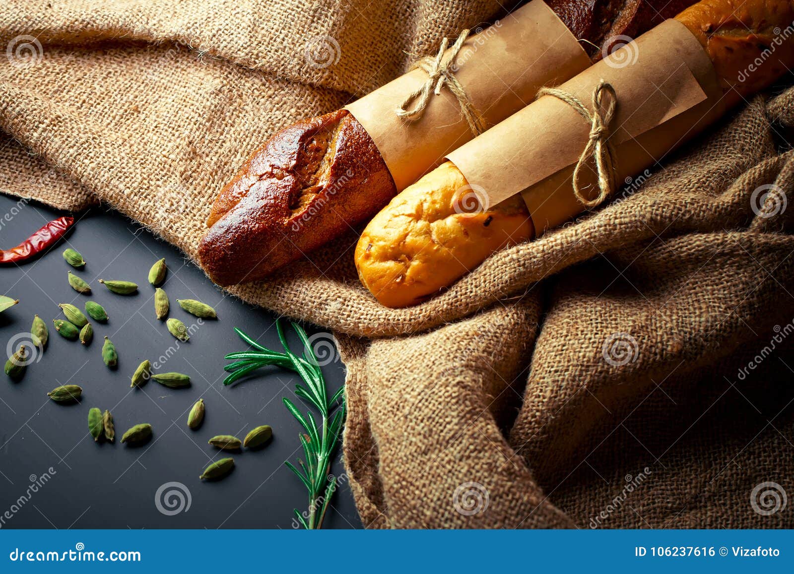 Bread Baking in the Composition Stock Photo - Image of diet, baking ...