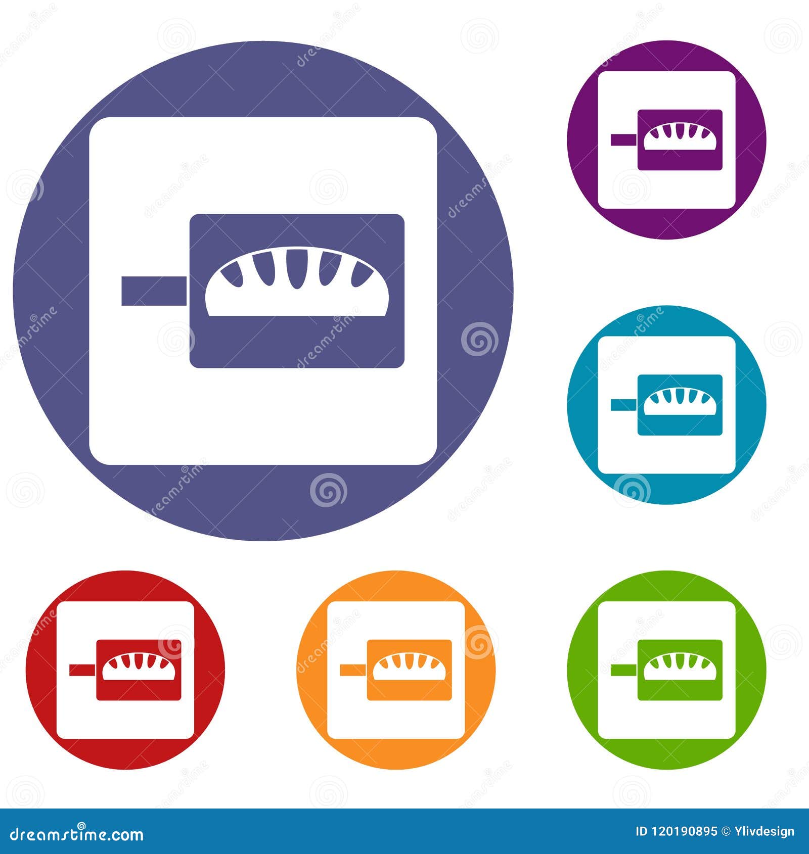 Bread baking icons set stock vector. Illustration of collection - 120190895