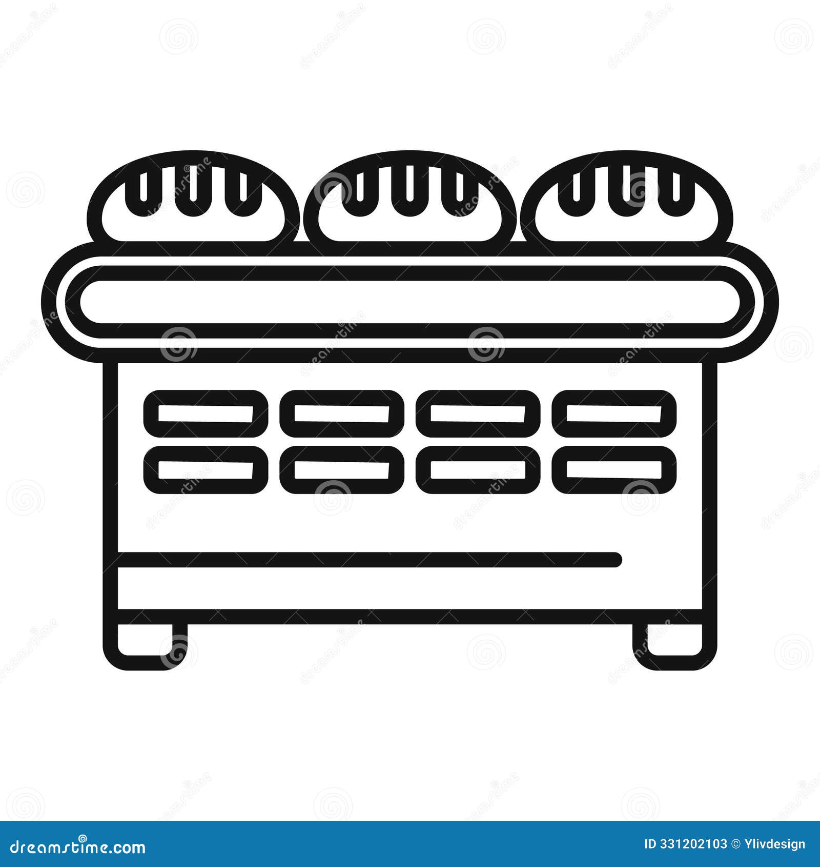 Bread Baking Machine Conveyor Belt Moving Freshly Baked Bread Loaves ...