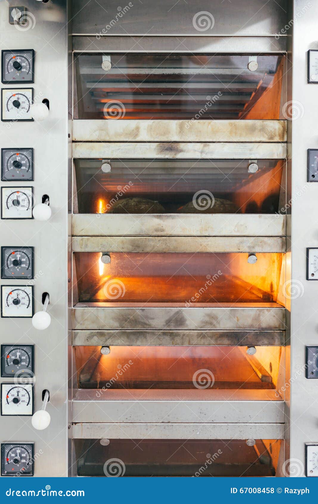 Bread baking in an oven stock photo. Image of bread, blue - 67008458