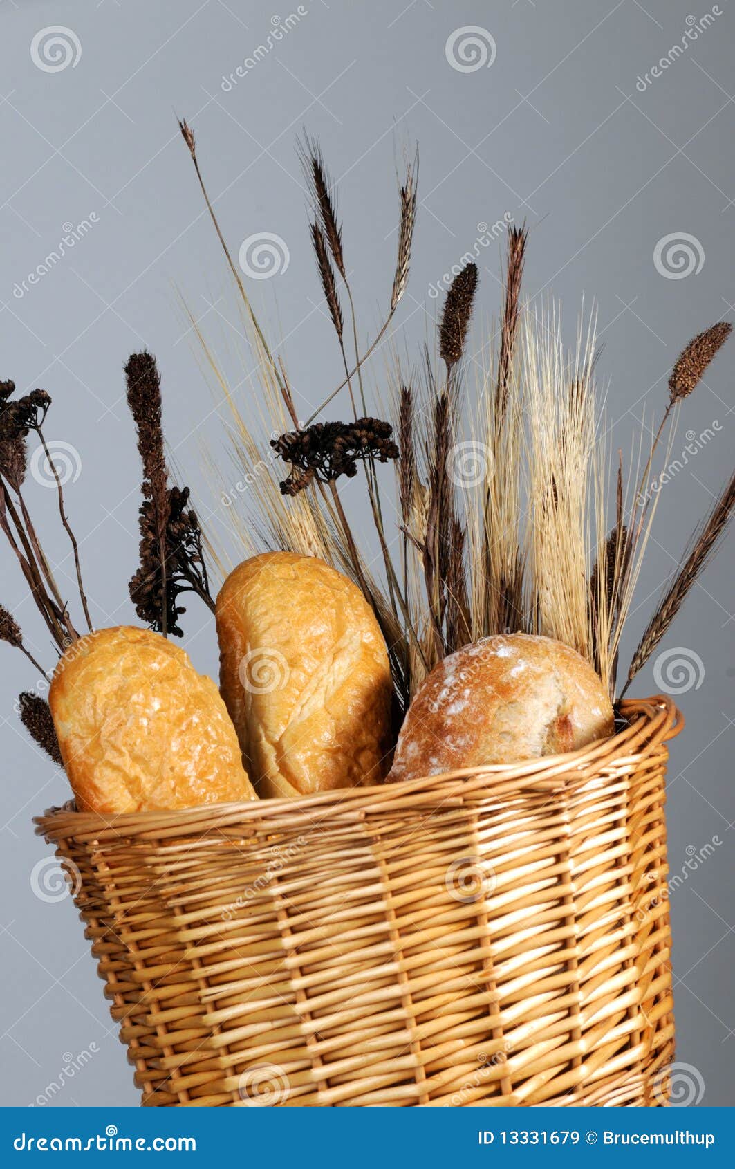 Bread in basket stock image. Image of good, basket, restaurant - 13331679