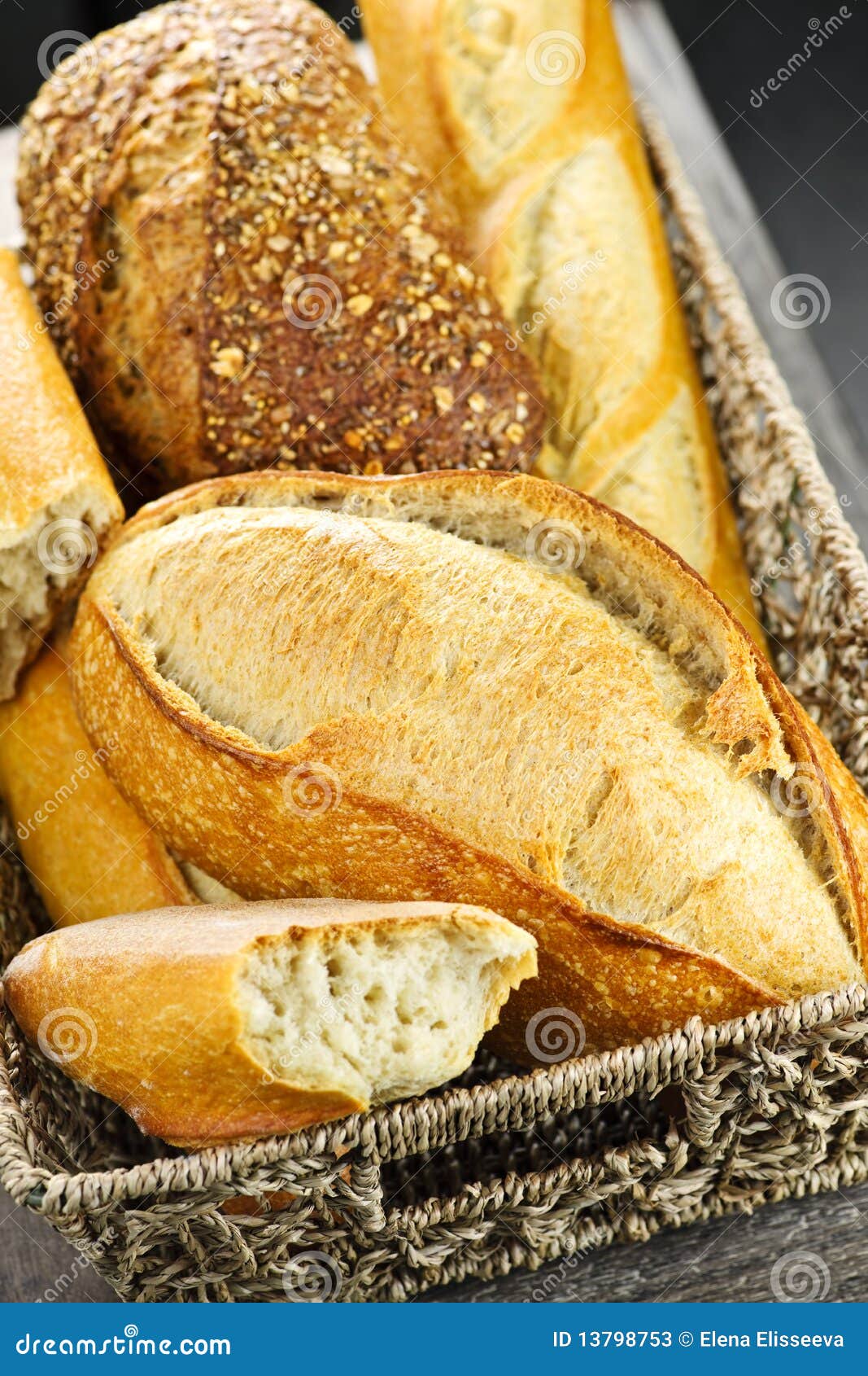 Bread in basket stock image. Image of detail, details - 13798753