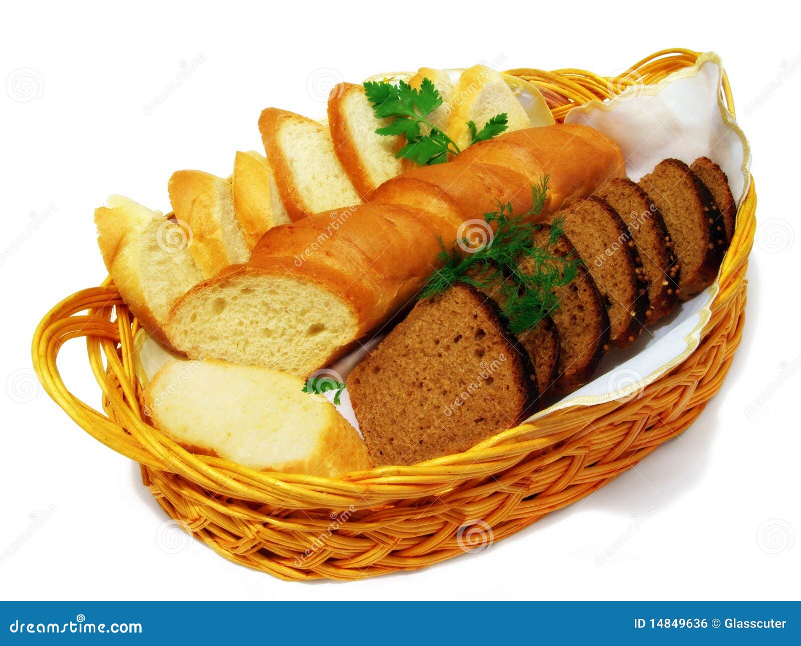 Bread, in a basket. stock photo. Image of appetite, sliced - 14849636