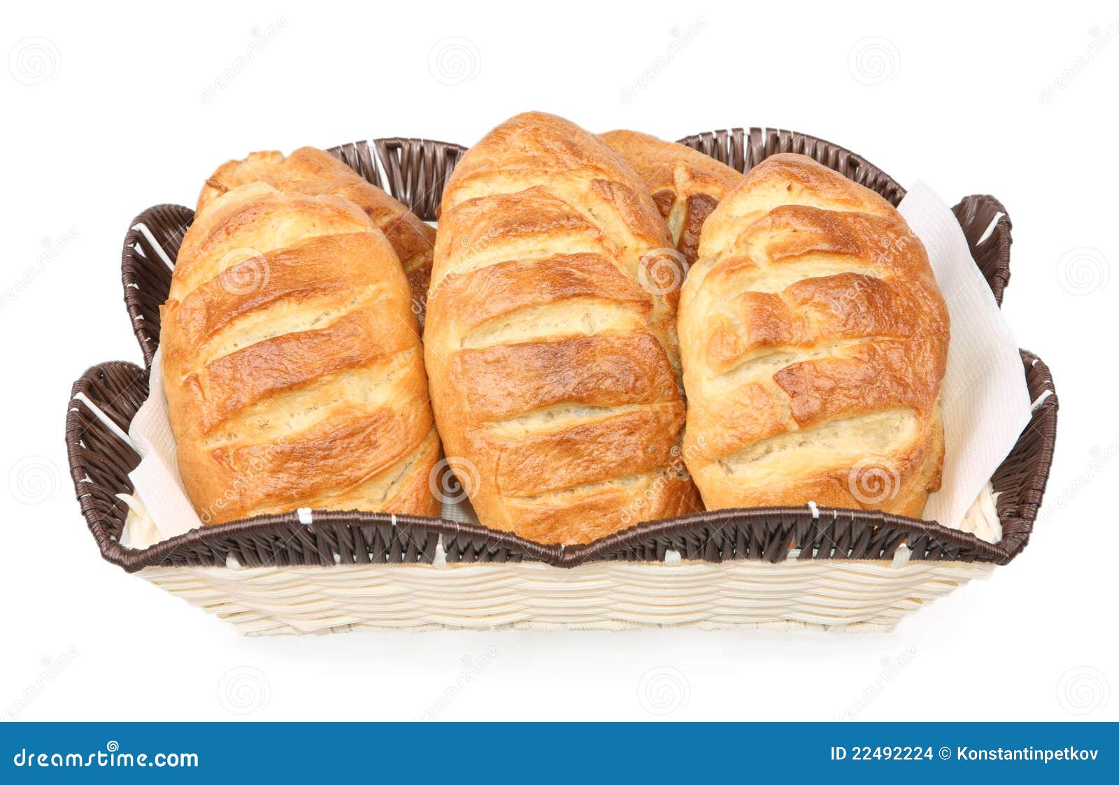 Bread in a basket stock photo. Image of group, white - 22492224