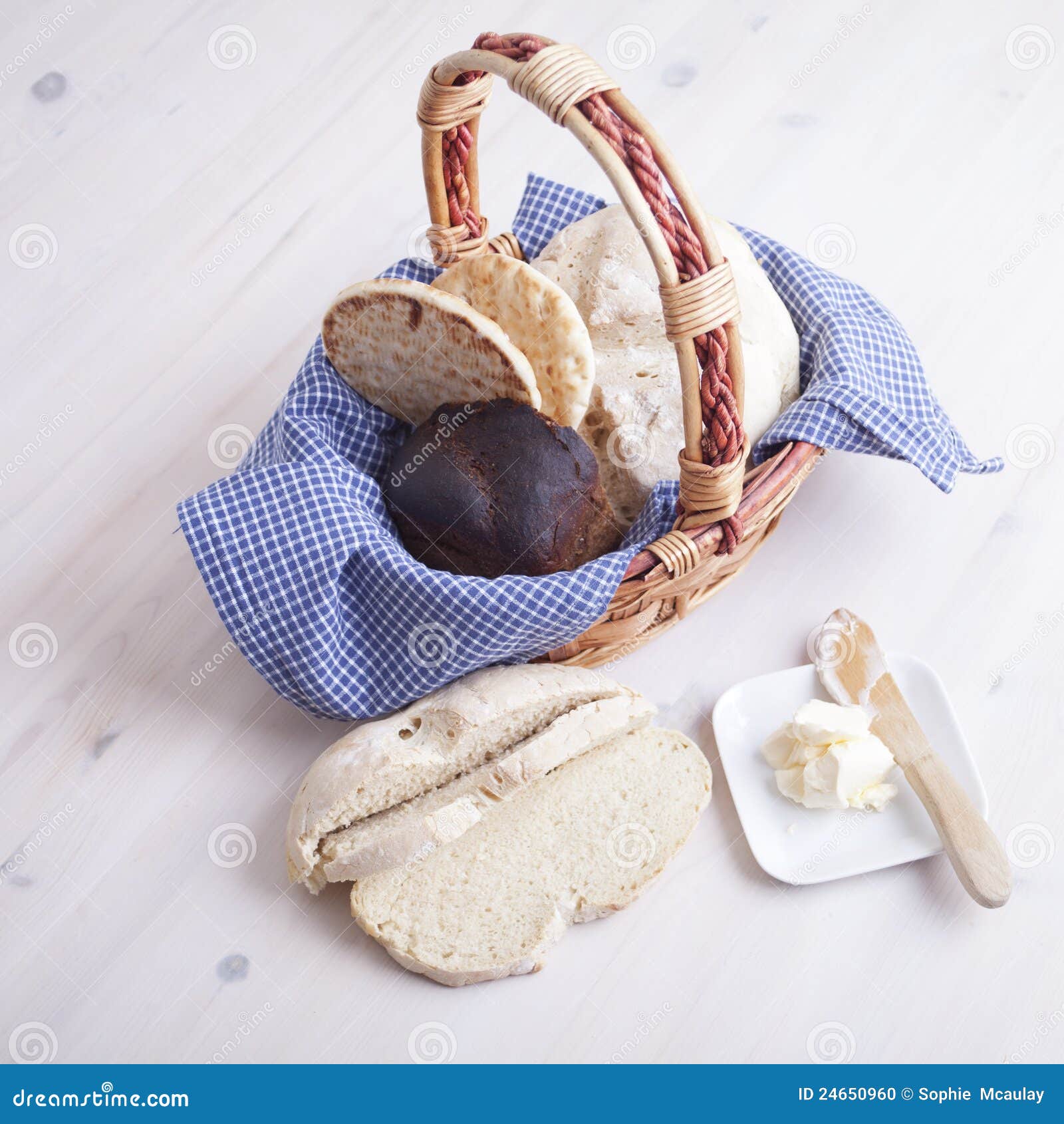 Bread basket stock photo. Image of bake, flour, product - 24650960