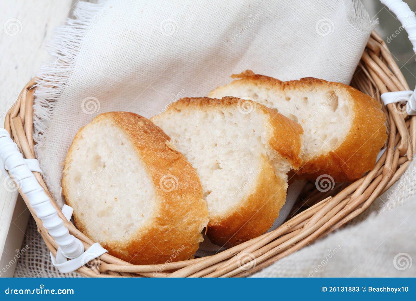 Bread in basket stock image. Image of loaf, cereal, diet - 26131883