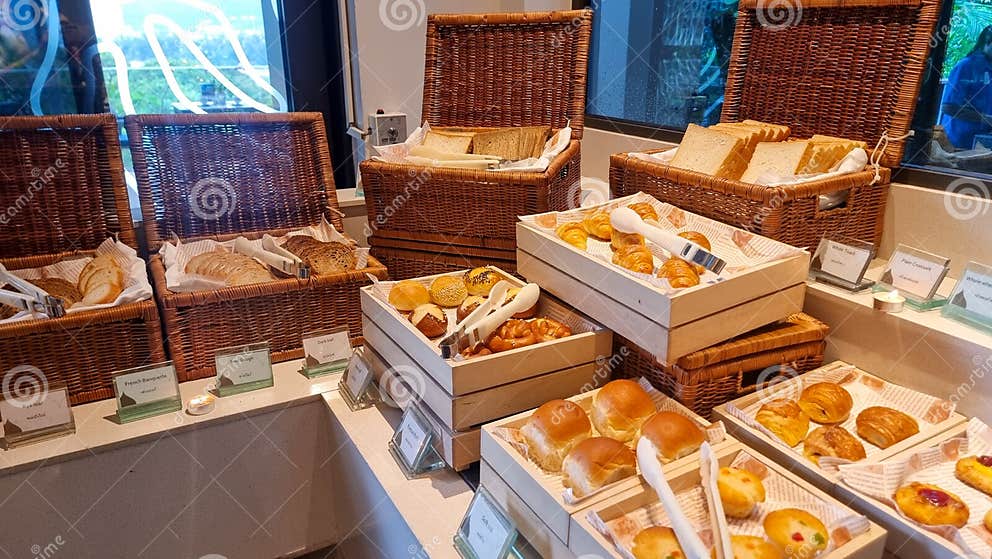 Bread in a Basket at a Breakfast Buffet in a Luxury Hotel Stock Image ...