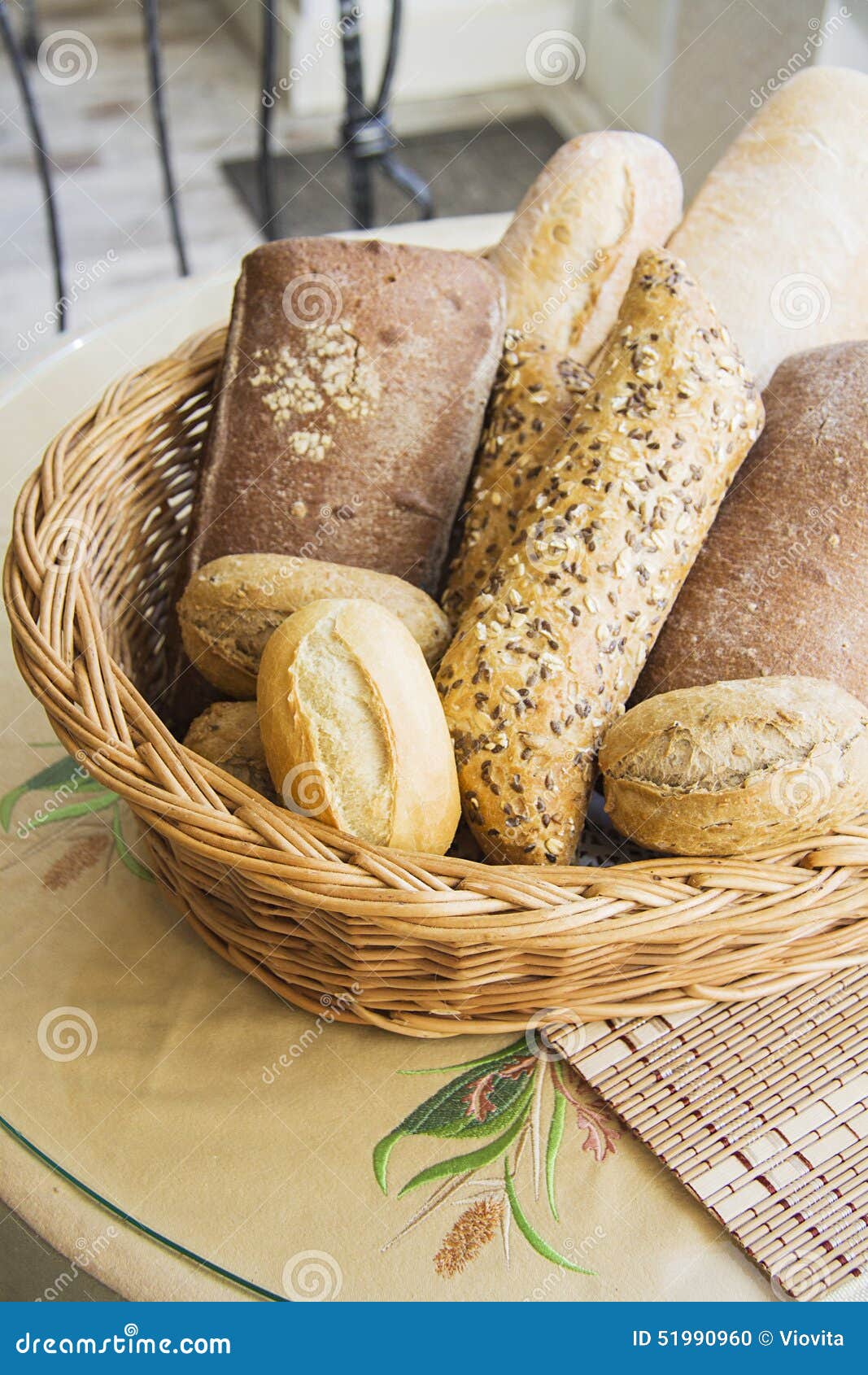 Bread in a basket stock photo. Image of bake, bakery - 51990960