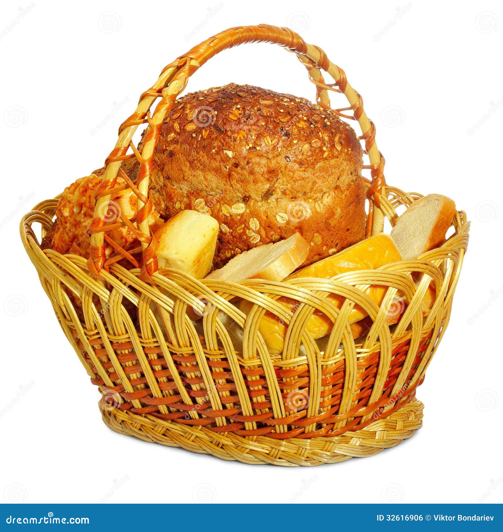 Bread in a basket stock photo. Image of good, fast, card - 32616906