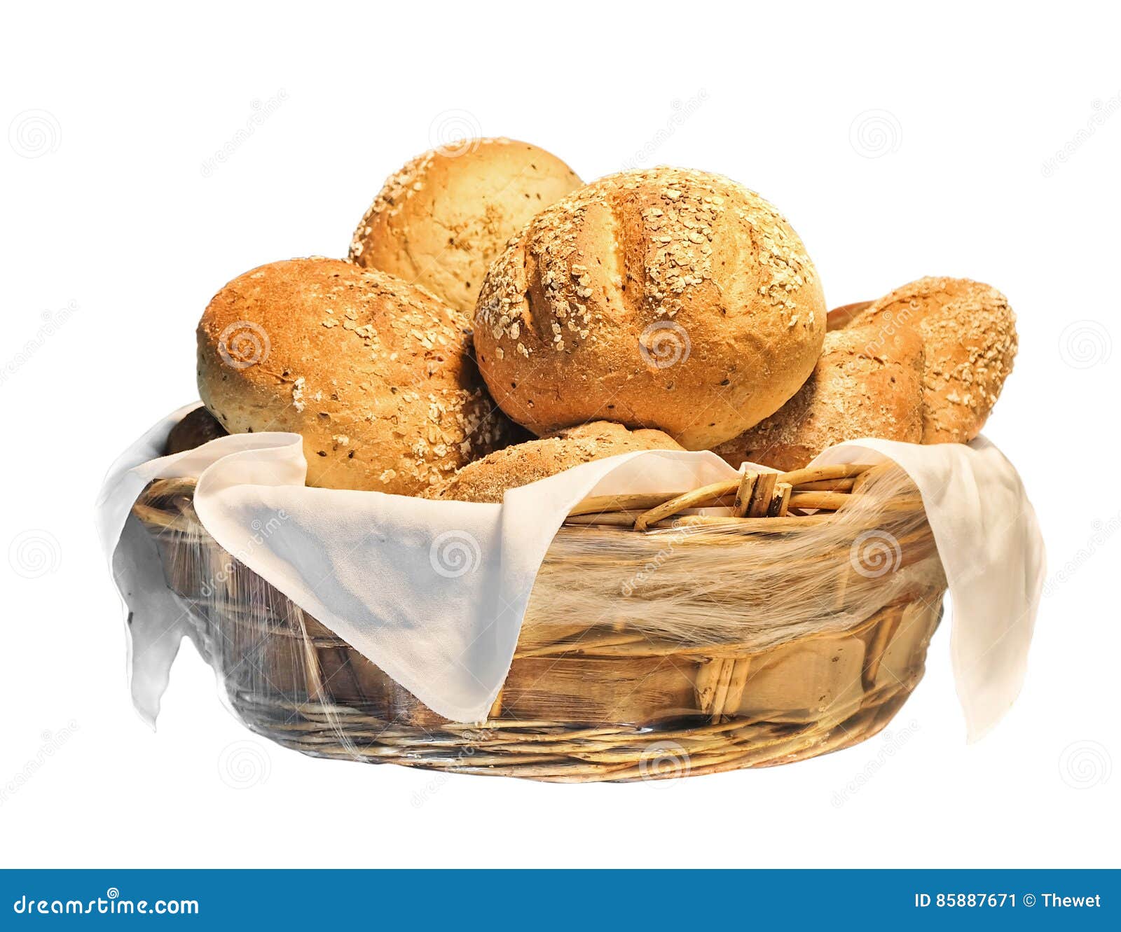 Bread in basket stock image. Image of bakery, piece, eating - 85887671