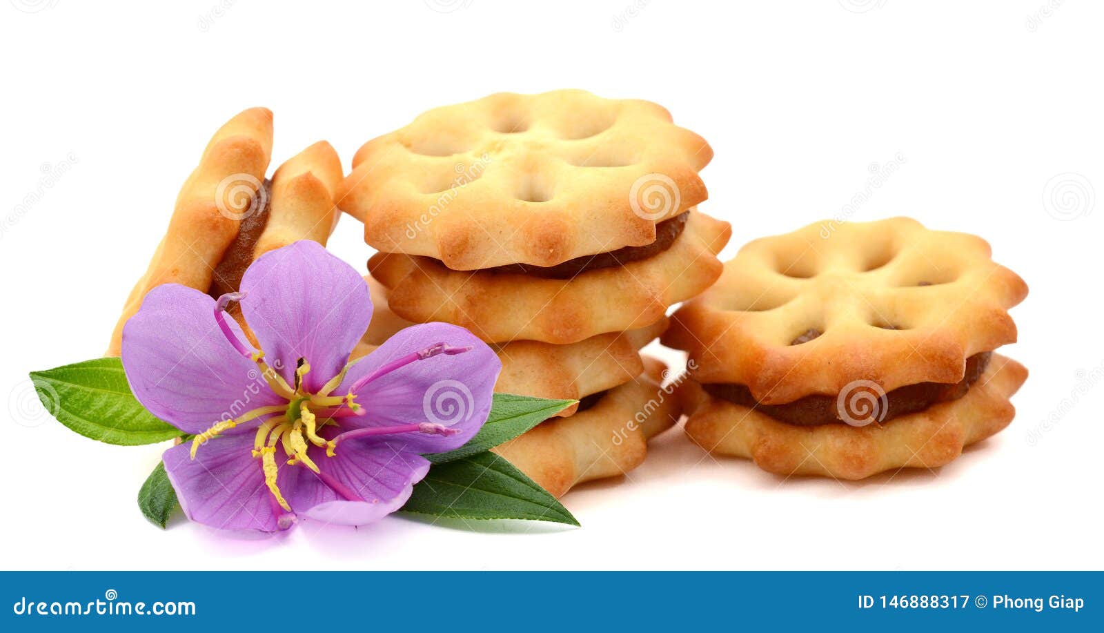 Round biscuits stack. stock image. Image of breakfast - 146888317
