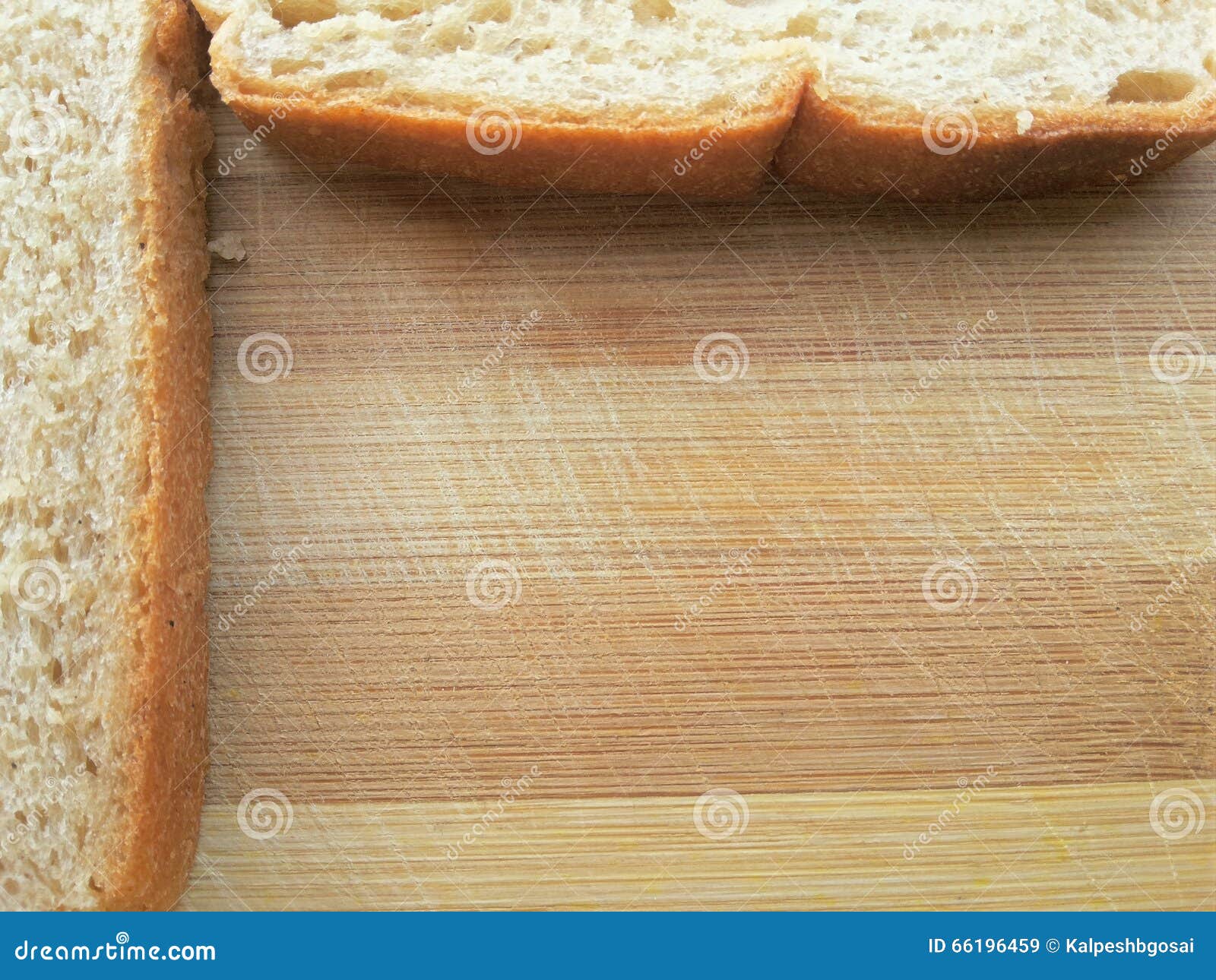 Bread Border on Wooden Background Stock Image - Image of food, cook ...