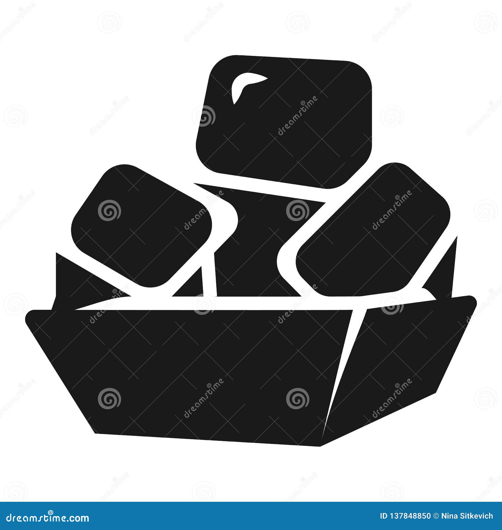 Bread Box with Bread Icon, Simple Style Stock Vector - Illustration of ...