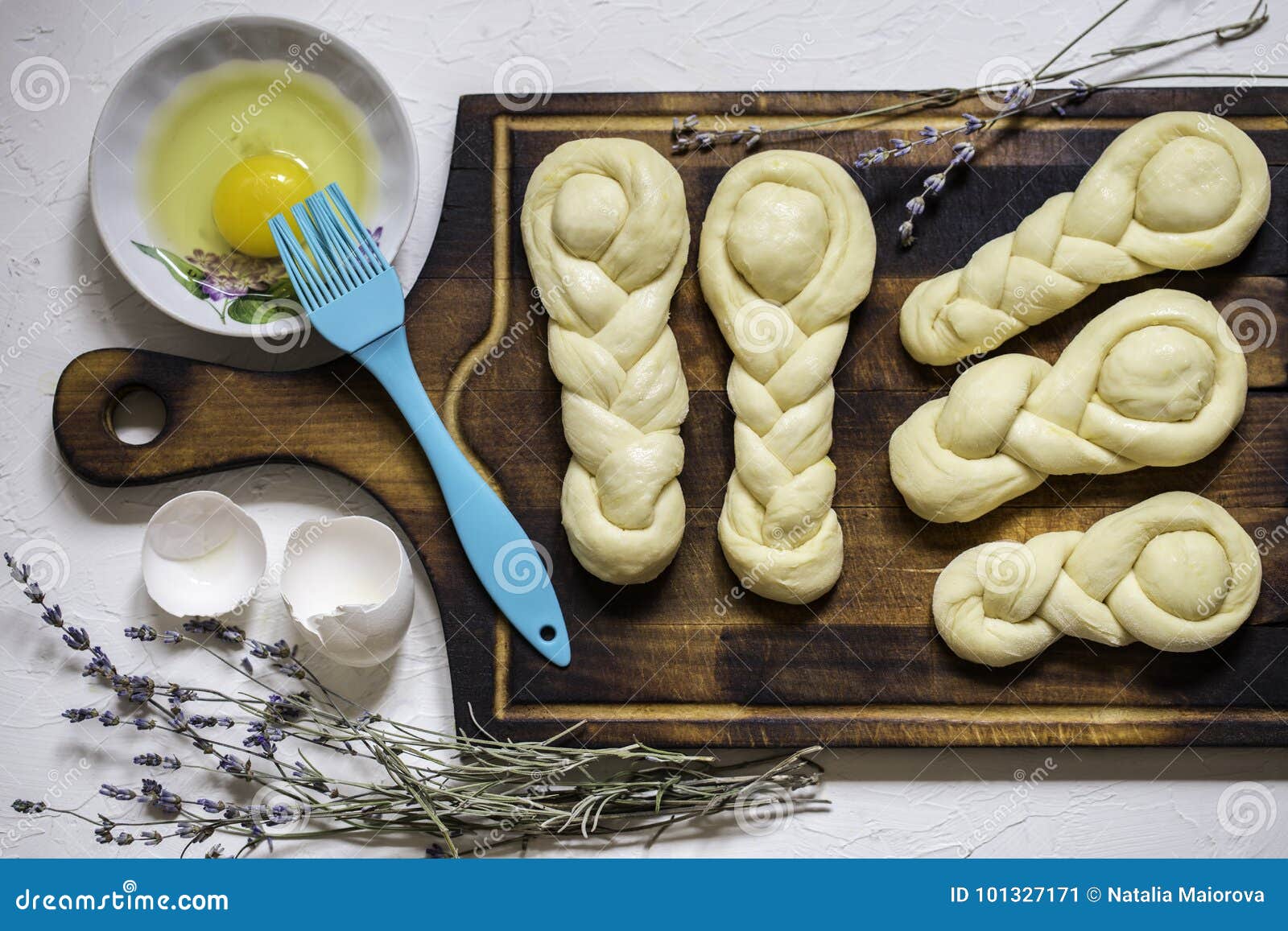 Bread Braid Bun Sweet Manufacturing Process Stock Image - Image of ...