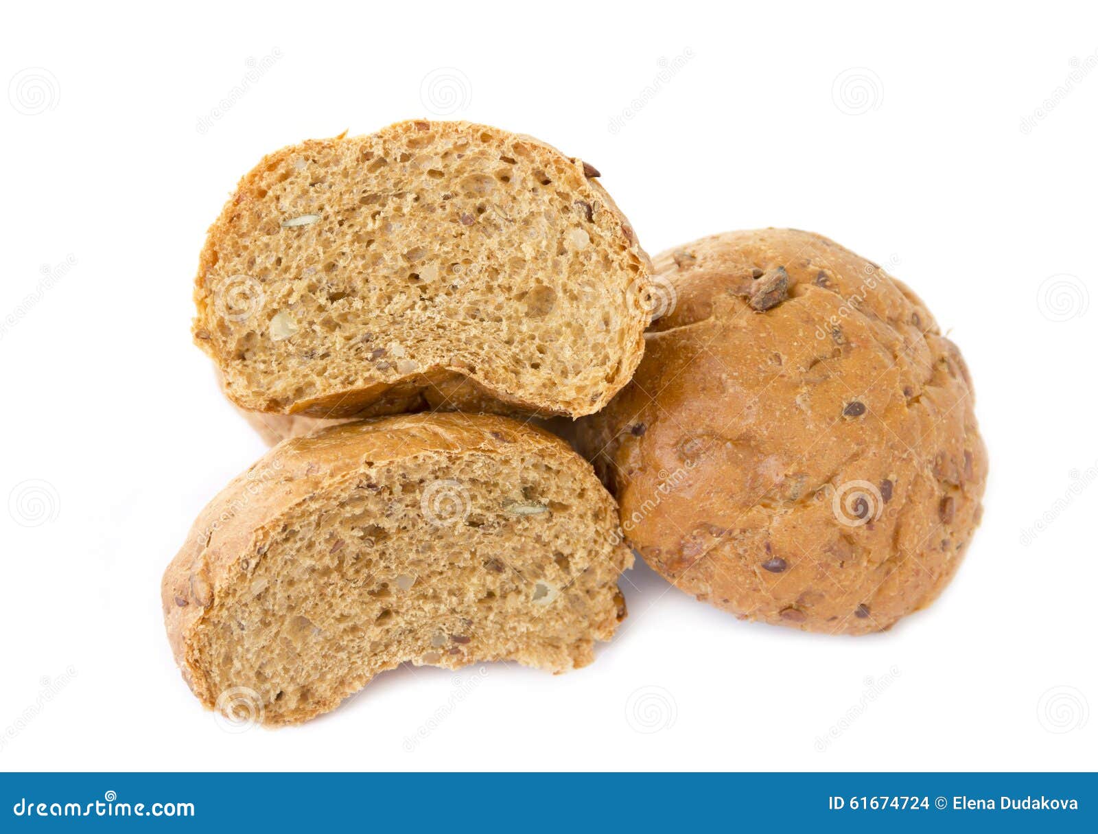 Bread with Bran and Grain for the Diet Stock Photo - Image of round ...