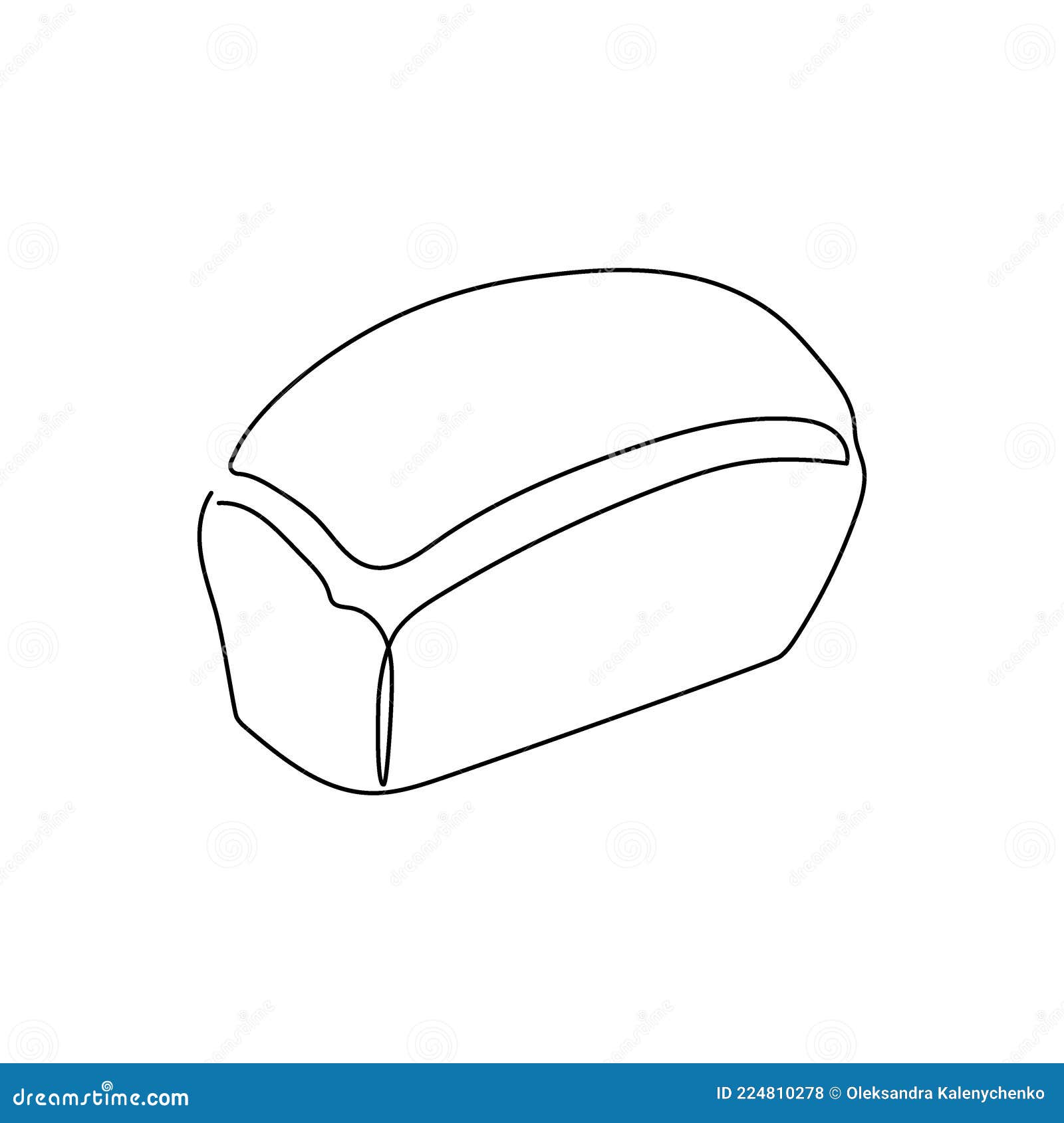 Bread Brick One Line Art. Continuous Line Drawing Of Loaf Of White ...