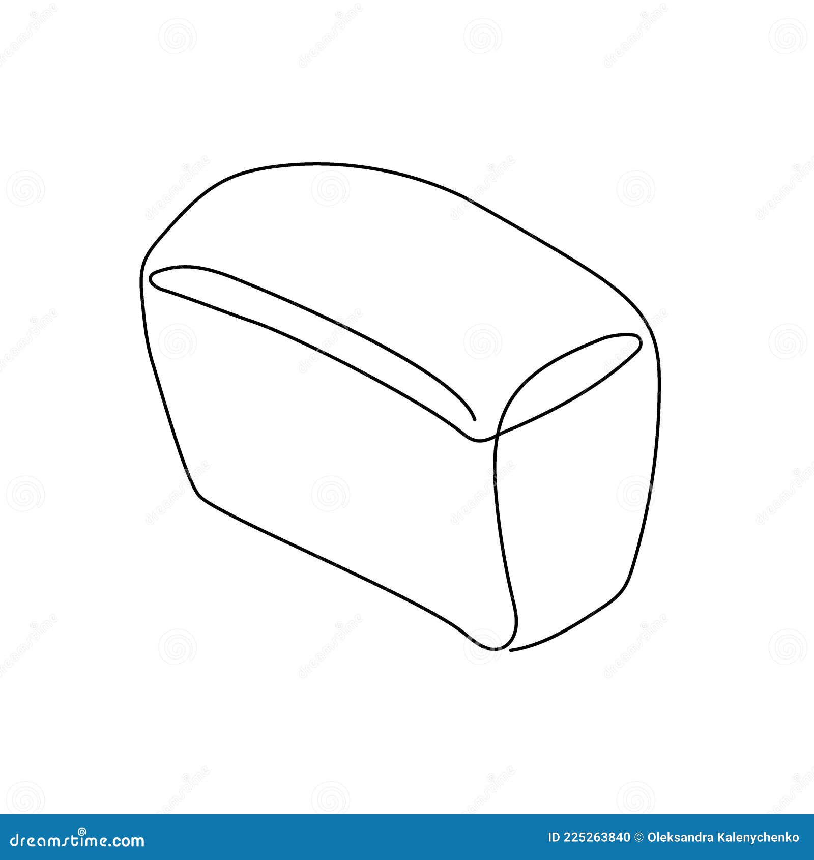 Bread Brick One Line Art. Continuous Line Drawing Of Loaf Of White ...