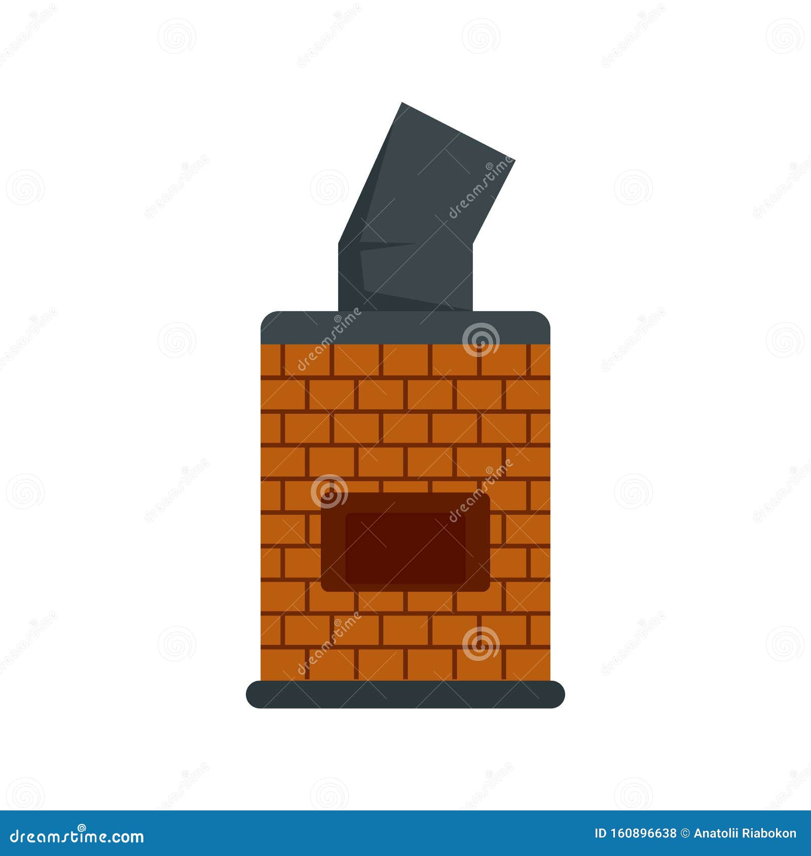 Bread Brick Oven Icon, Flat Style Stock Vector - Illustration of icon ...