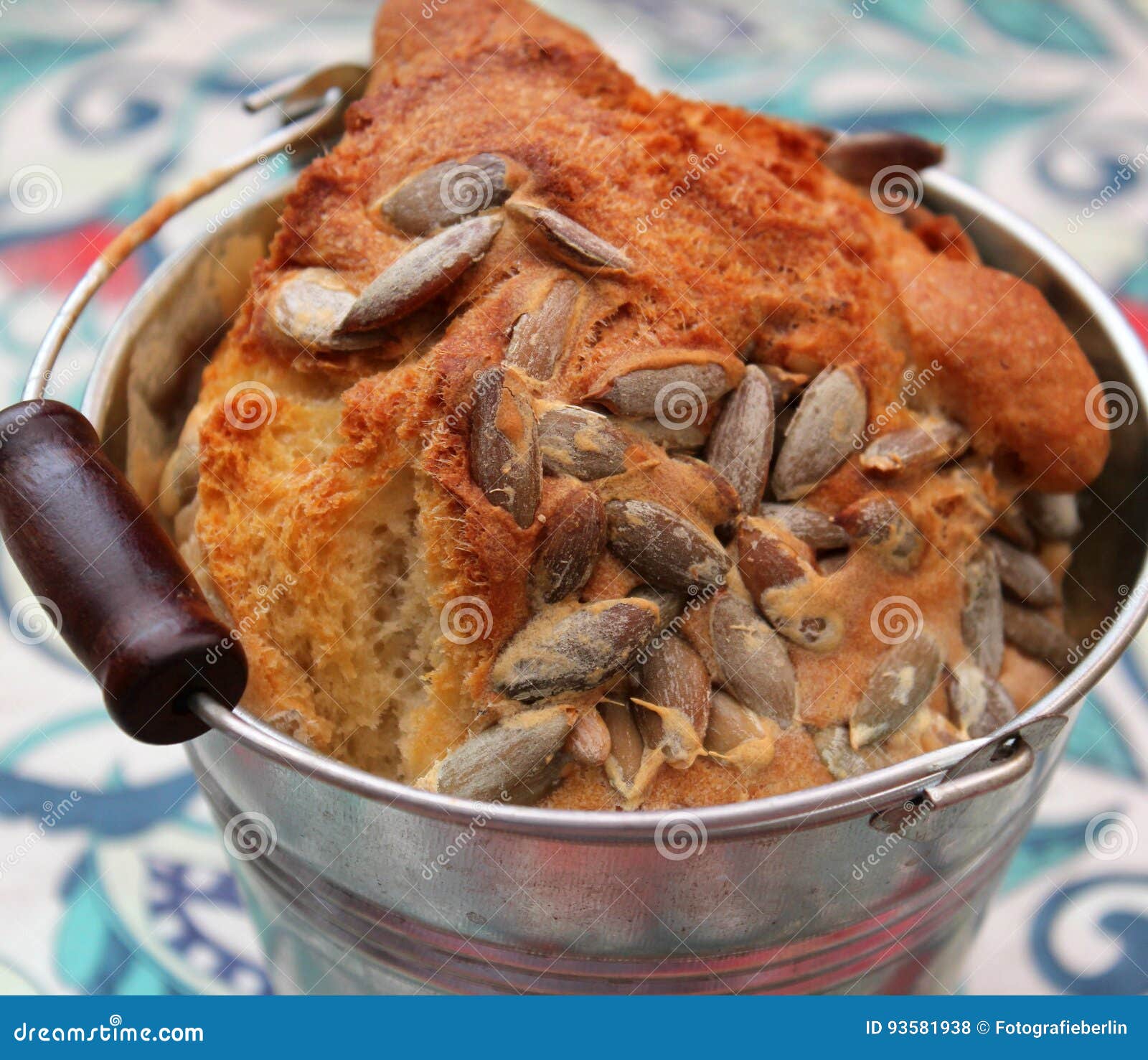 Bread in a bucket stock photo. Image of bread, homemade - 93581938