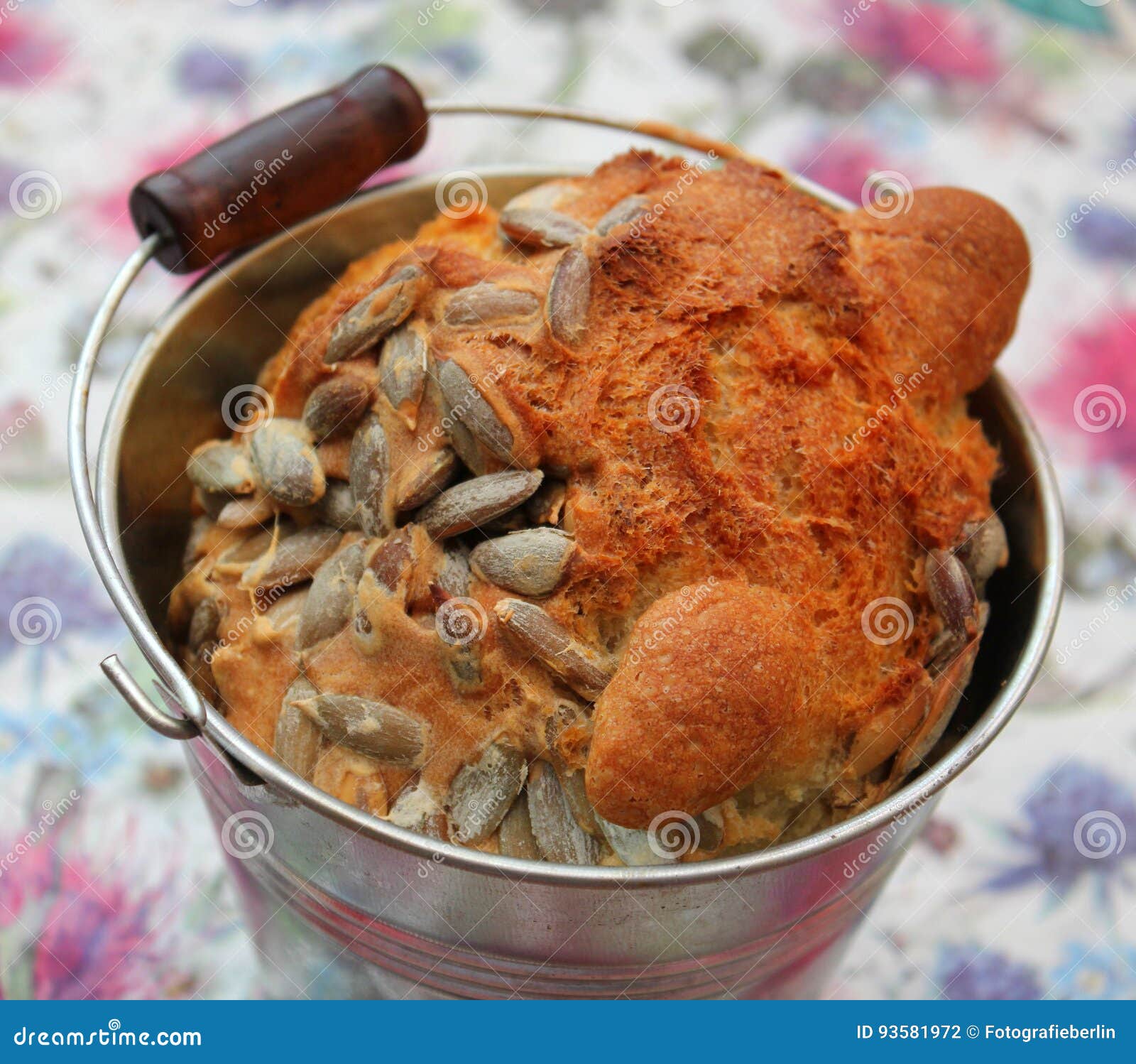 Bread in a bucket stock photo. Image of bakery, wheat - 93581972