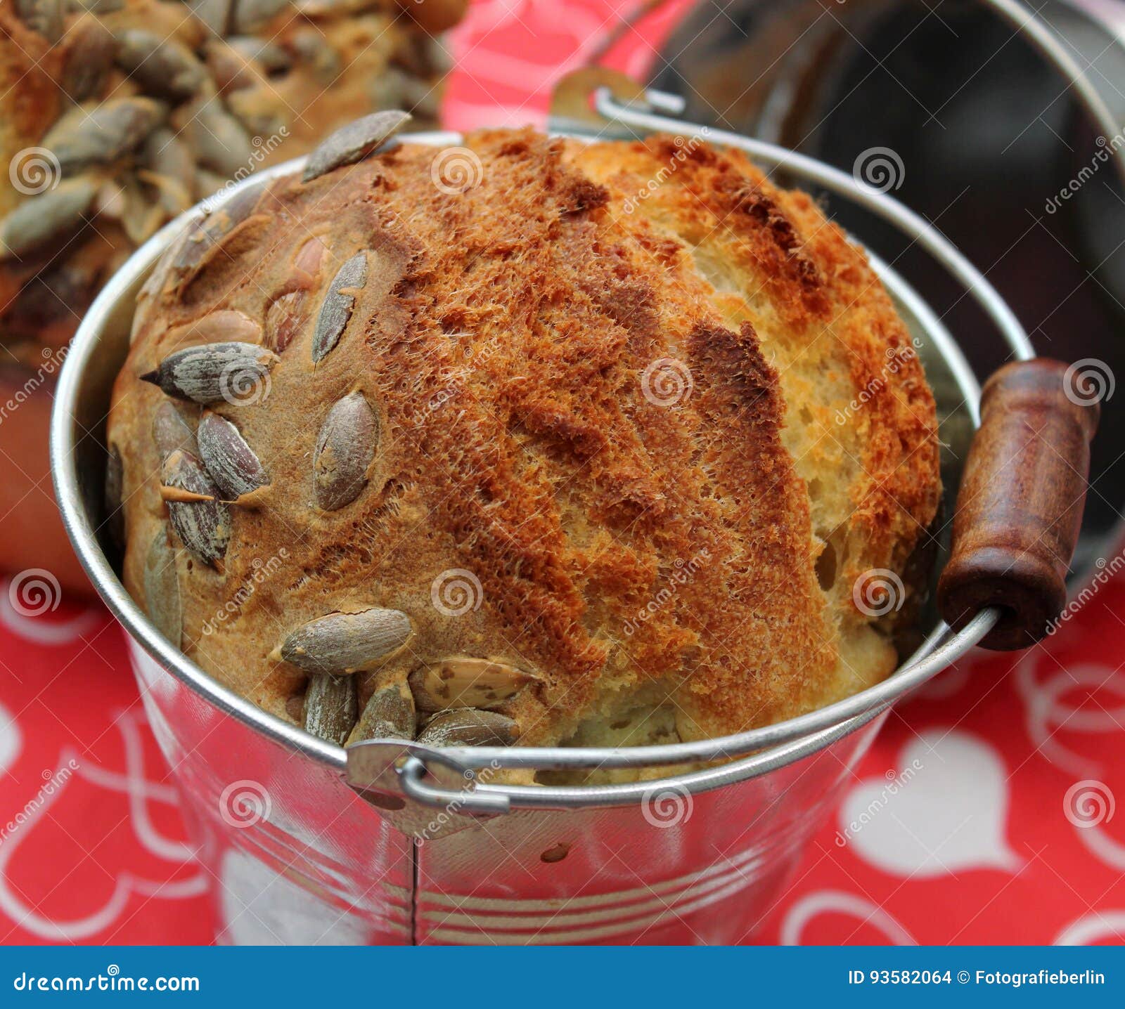 Bread in a bucket stock photo. Image of homemade, bucket - 93582064