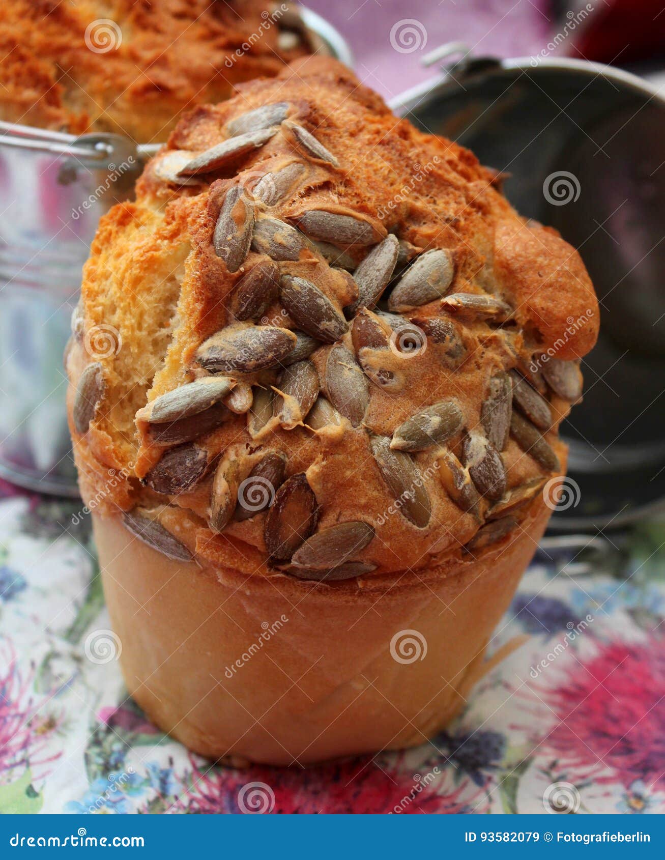 Bread in a bucket stock image. Image of homemade, food - 93582079
