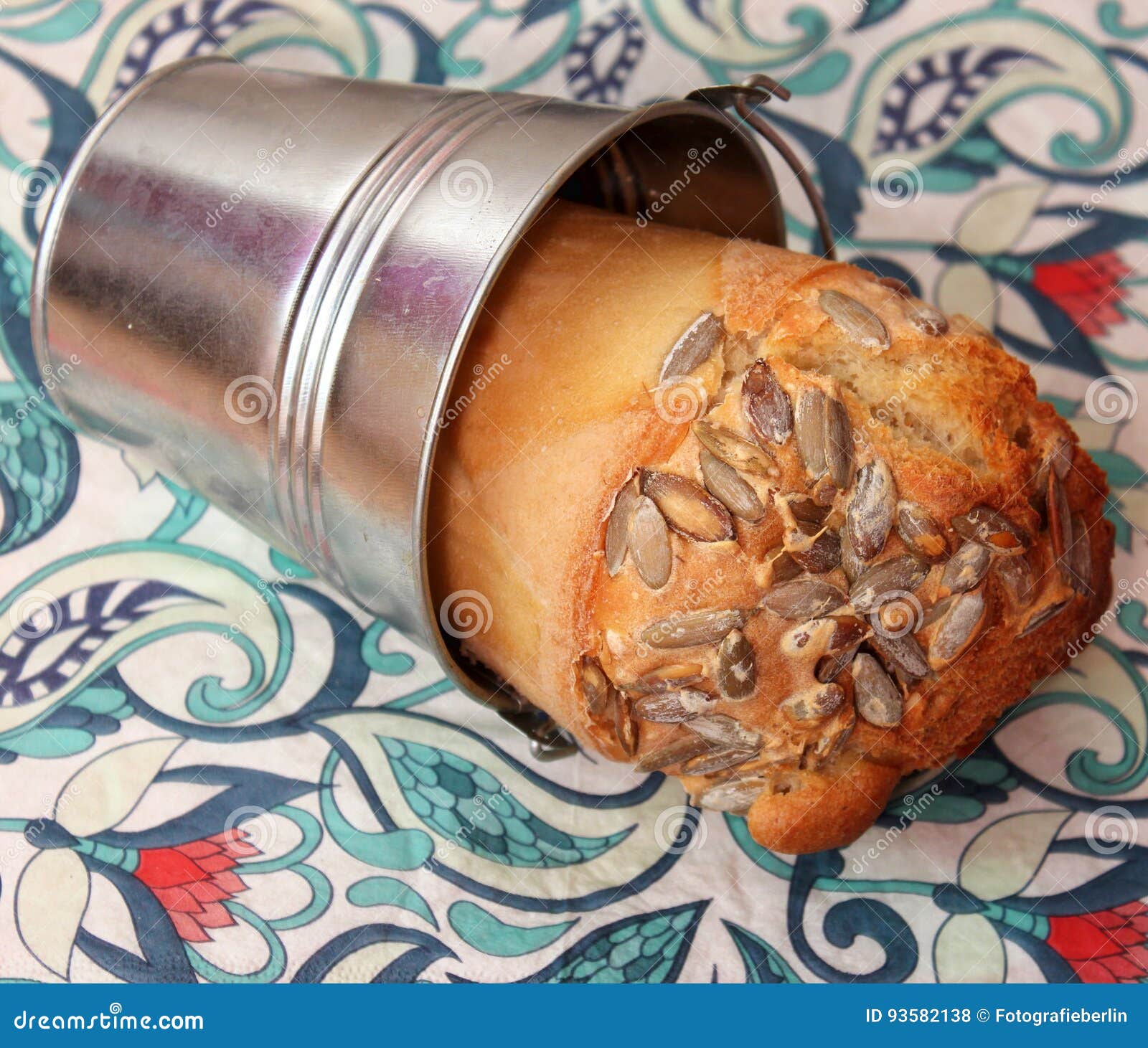 Bread in a bucket stock photo. Image of wheat, snack - 93582138