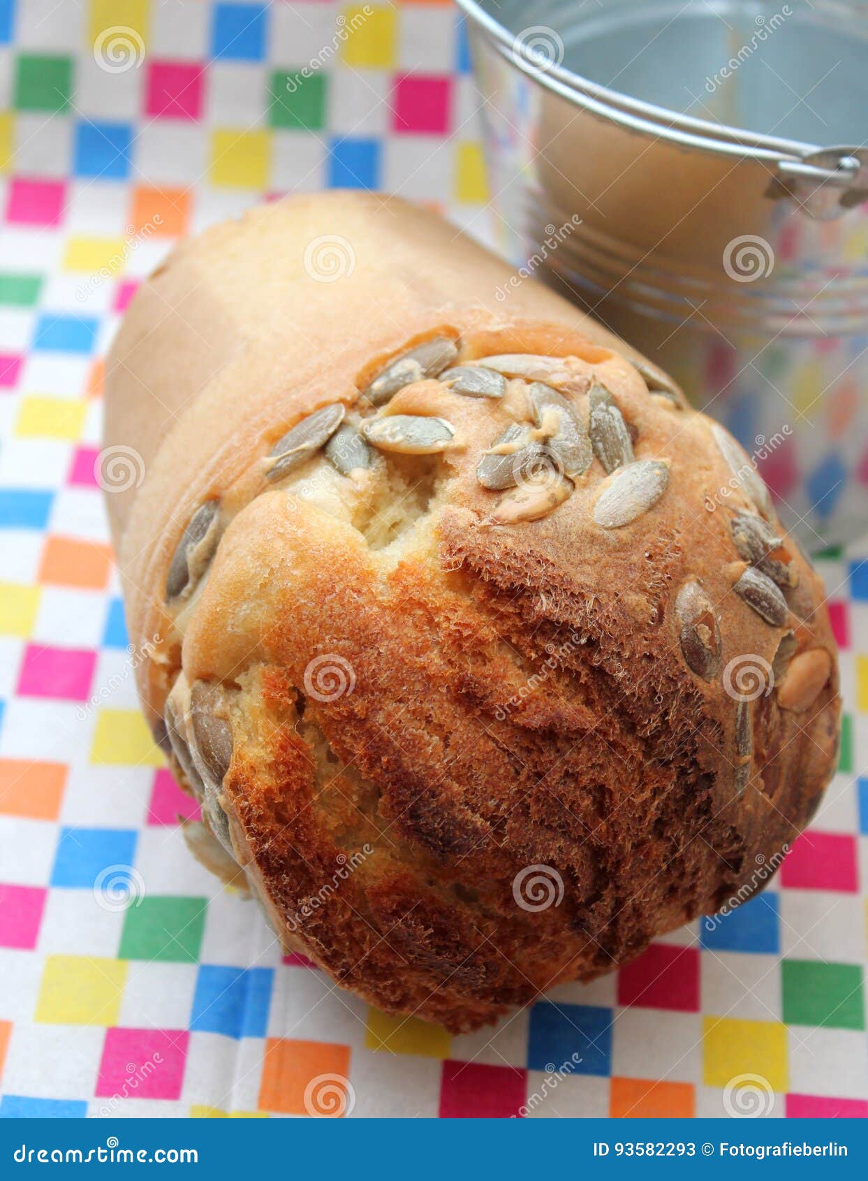 Bread in a bucket stock image. Image of flour, bakery - 93582293