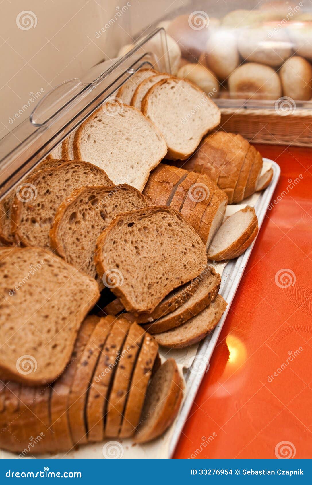 Bread in buffet stock photo. Image of buns, restaurant - 33276954
