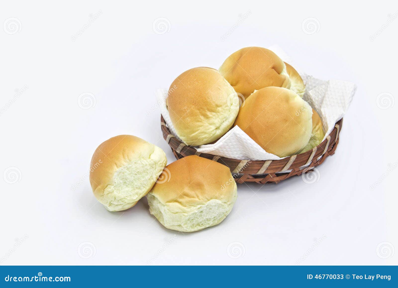 Bread bun and basket stock image. Image of eating, dinner - 46770033