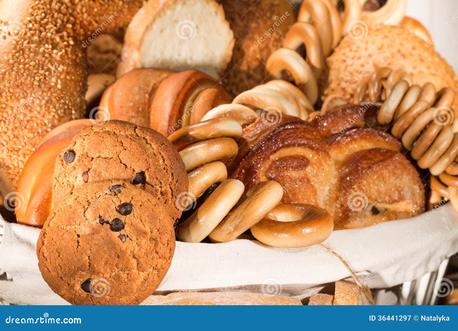 Bread, Bun with Sugar and Drying Stock Image - Image of loaf, homemade ...