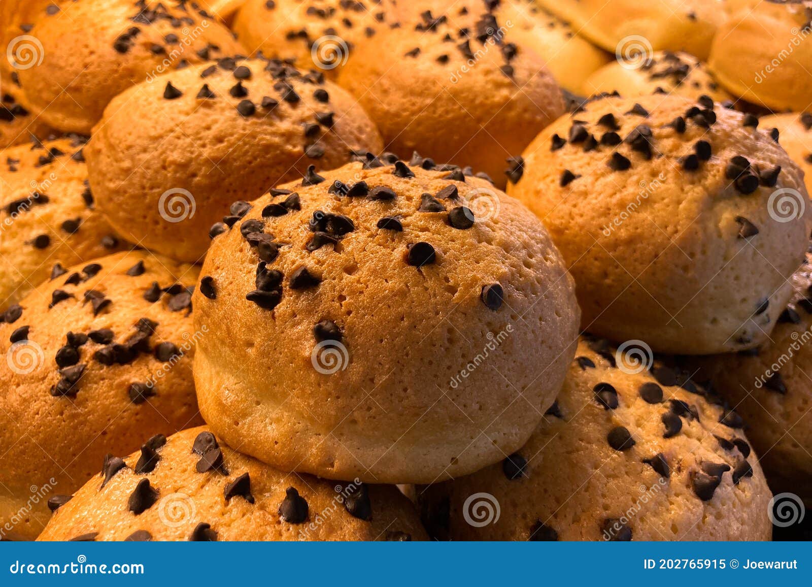 Choc chip bread buns stock image. Image of bakery, bread - 202765915