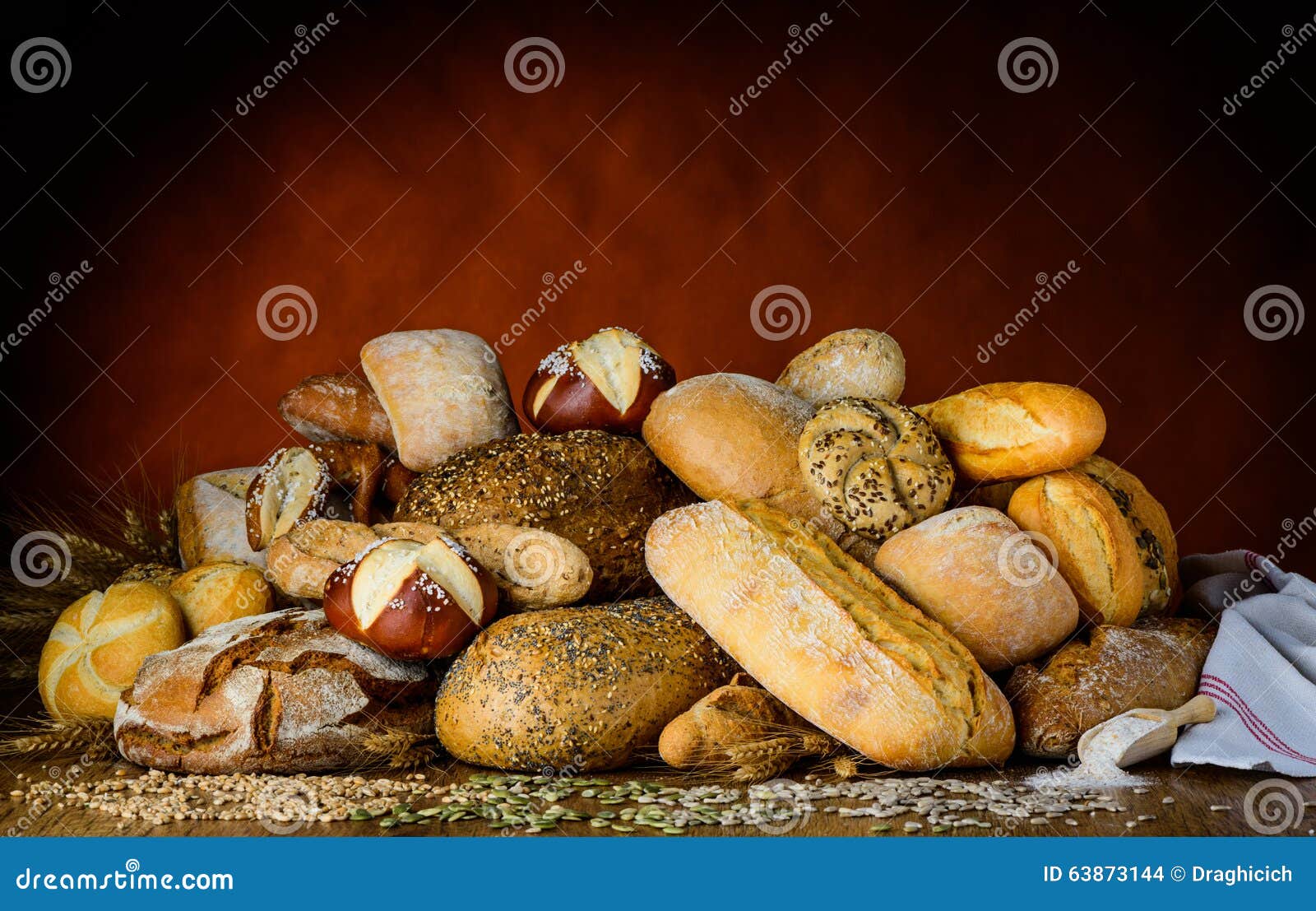 Bread and buns stock photo. Image of rustic, wheat, beerbread - 63873144